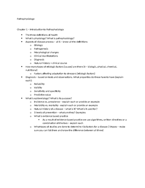 Chapter 2 - Pathophysiology Chapter 2 – Cells and Tissue ...