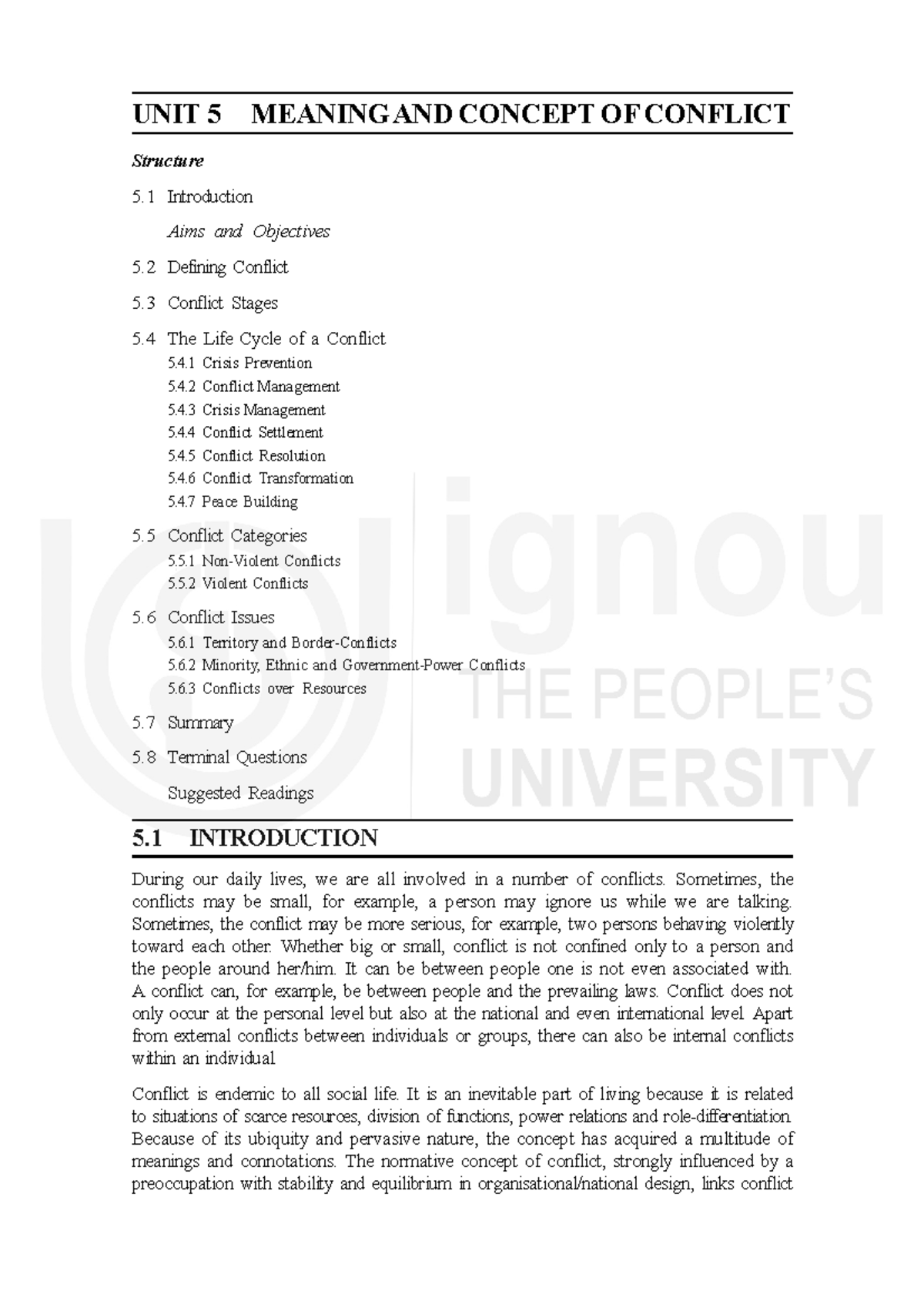 Unit-5 - Meaning and concept of conflict - UNIT 5 MEANING AND CONCEPT ...