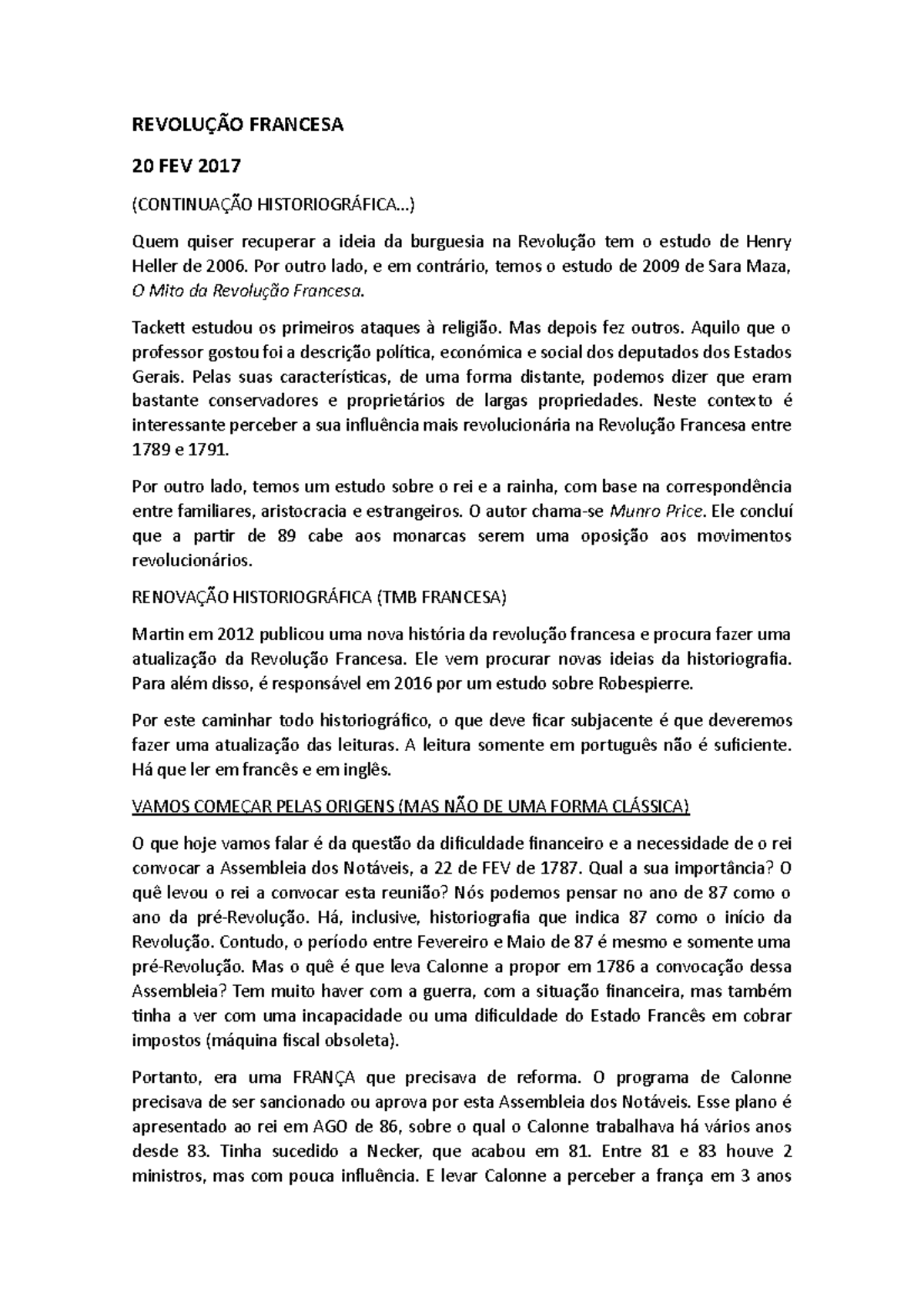 20 FEV 2017 - History of French Revolution - Class - REVOLUÇÃO FRANCESA ...