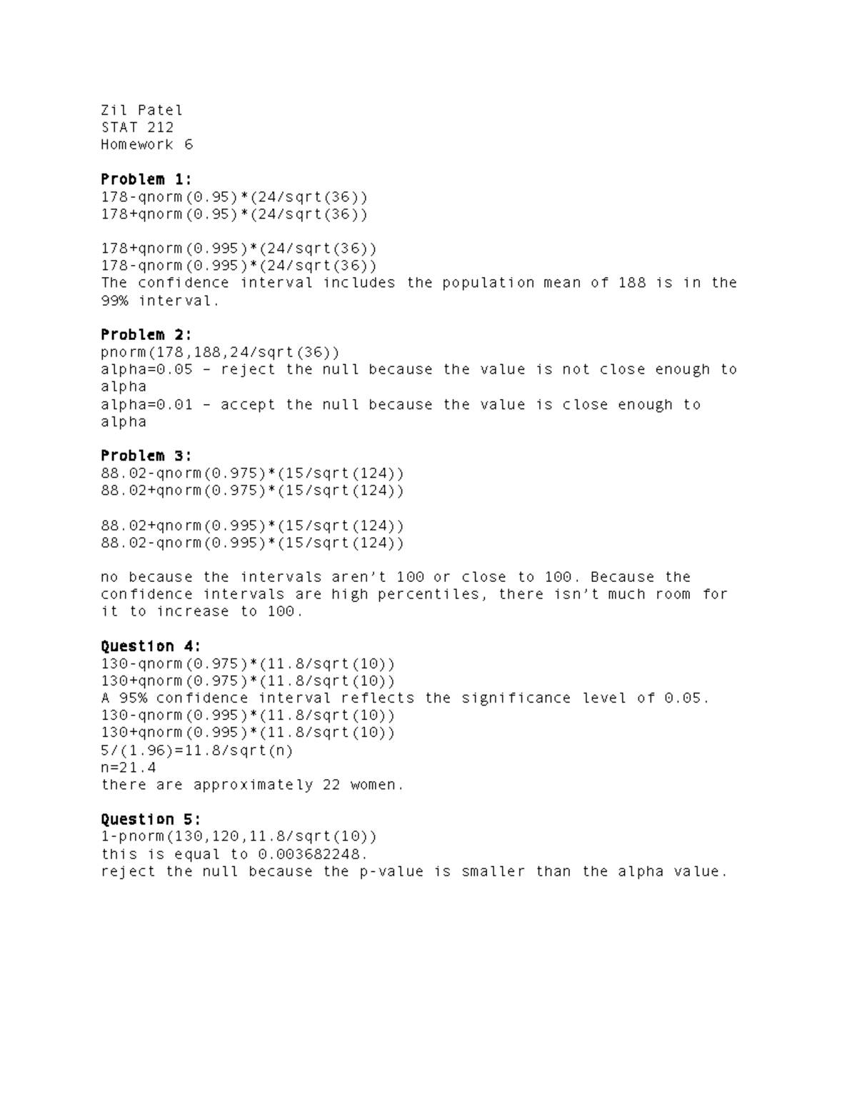 STAT212HW6ZP - homework 6 for STAT 212 - Zil Patel STAT 212 Homework 6 ...