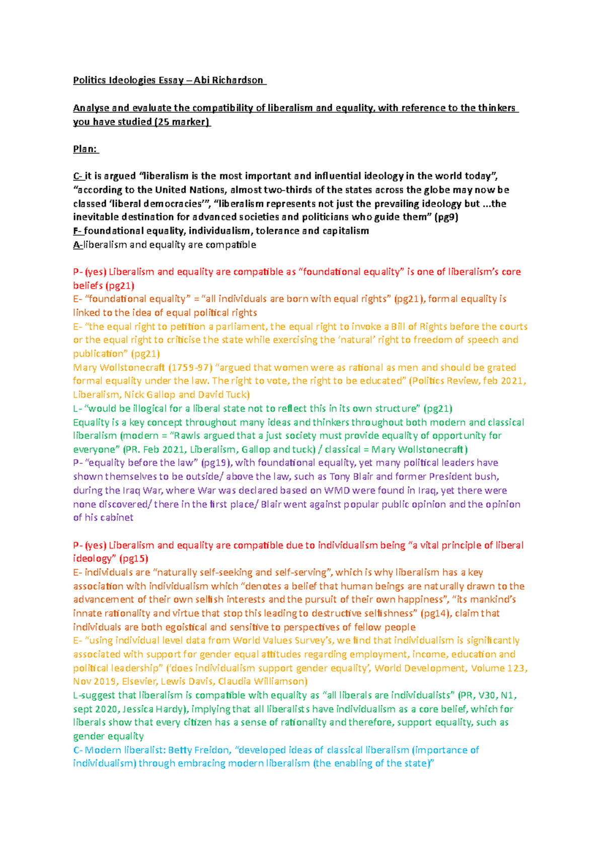 Politics Ideologies Essay - . inevitable destination for advanced ...