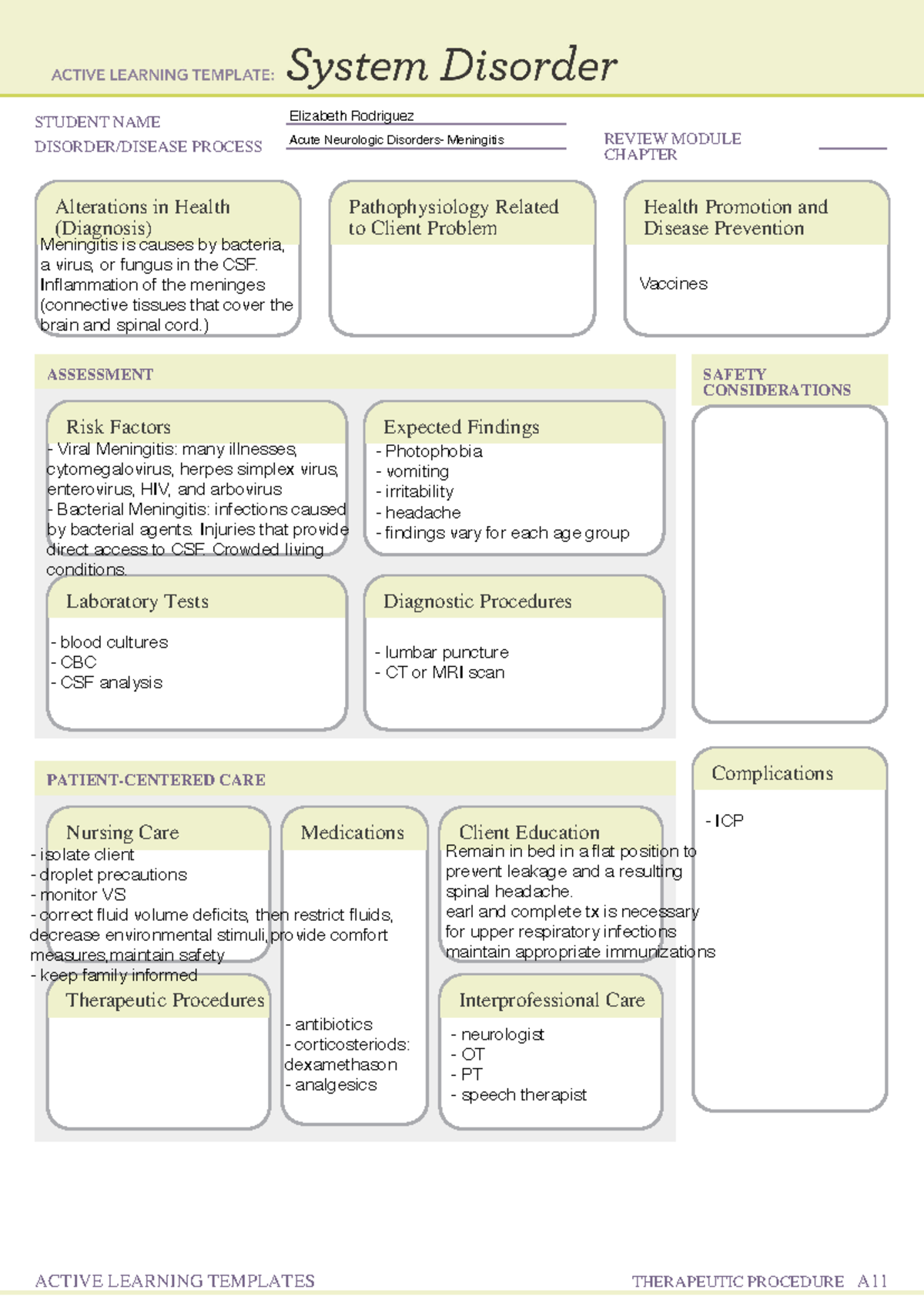 Template 4 - STUDENT NAME DISORDER/DISEASE PROCESS REVIEW MODULECHAPTER ...