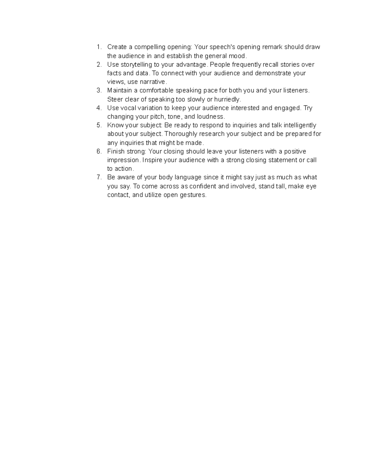 Public speaking notes 3 - Create a compelling opening: Your speech's ...