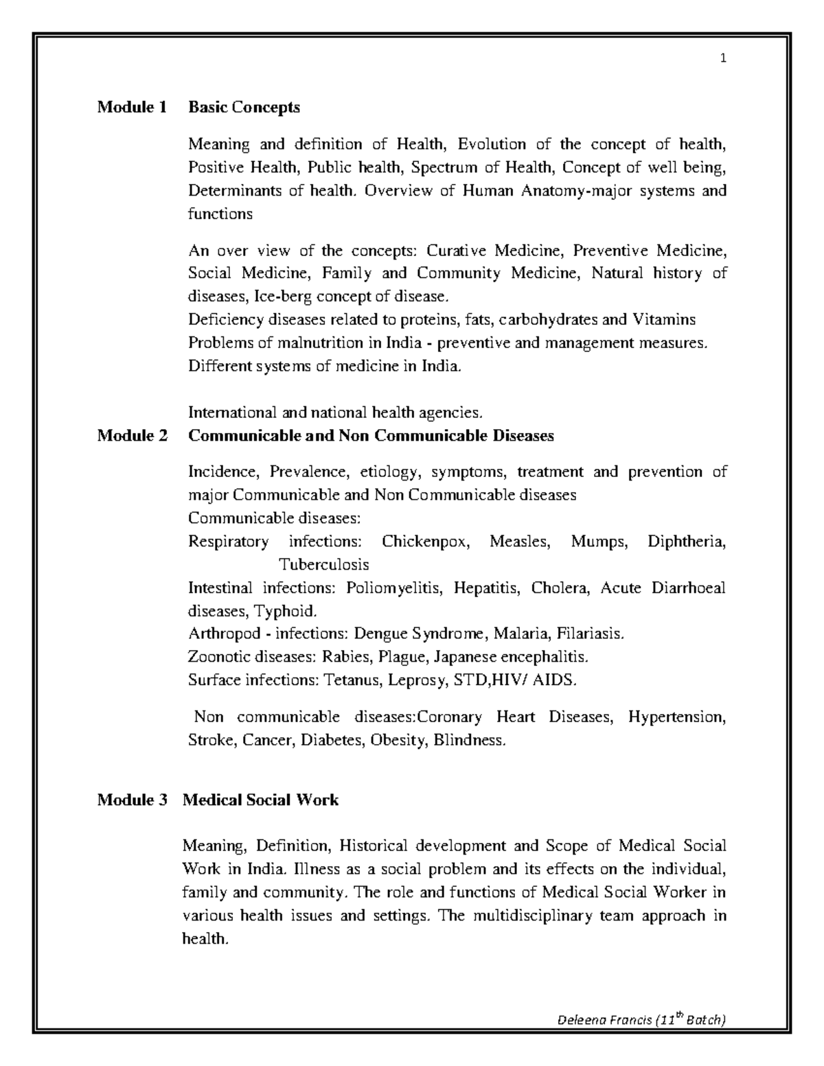 Full Note - Social Work in the Field of Health - Module 1 Basic ...