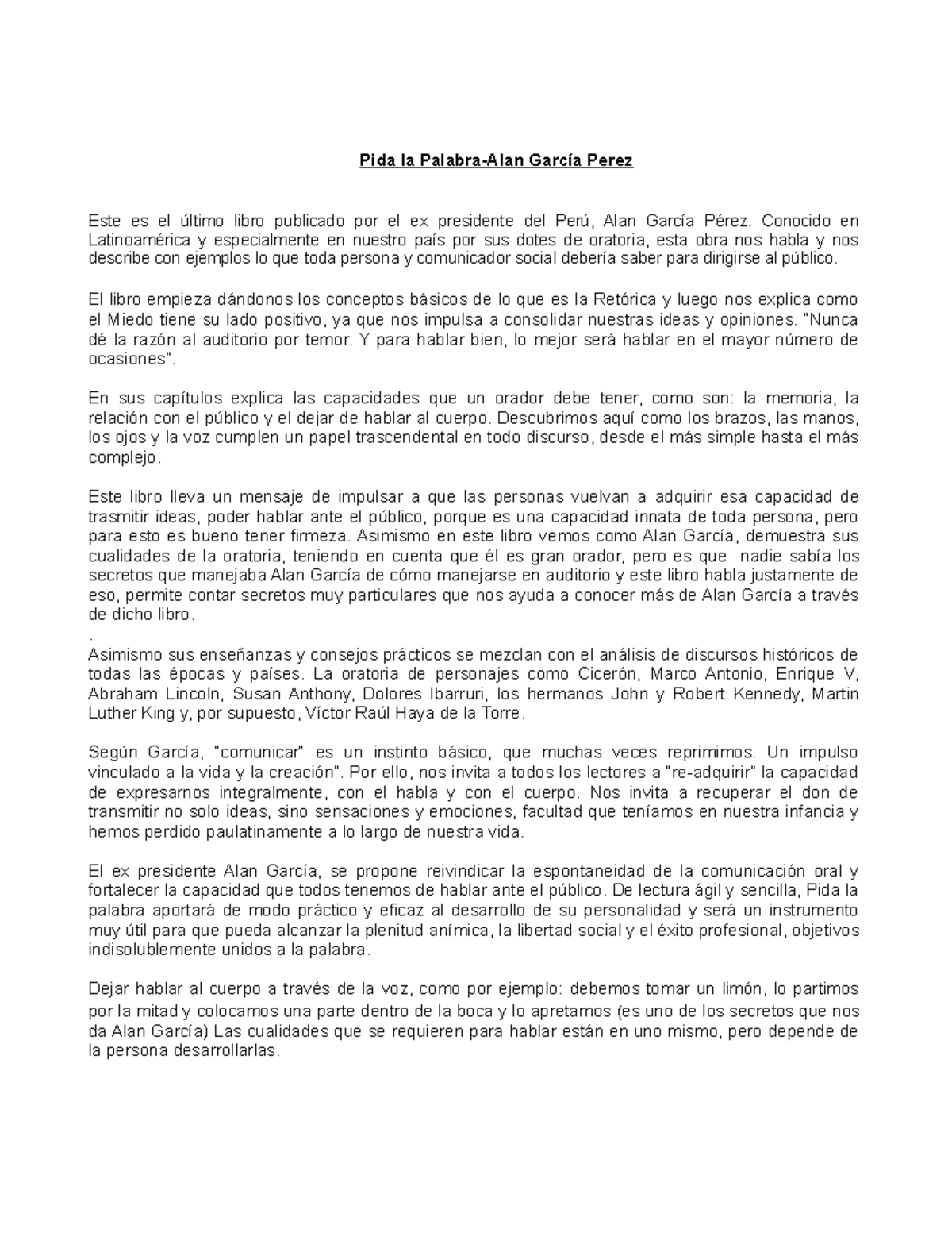 Doku - saaaaaa as d - Pida la Palabra-Alan García Perez Este es el ...