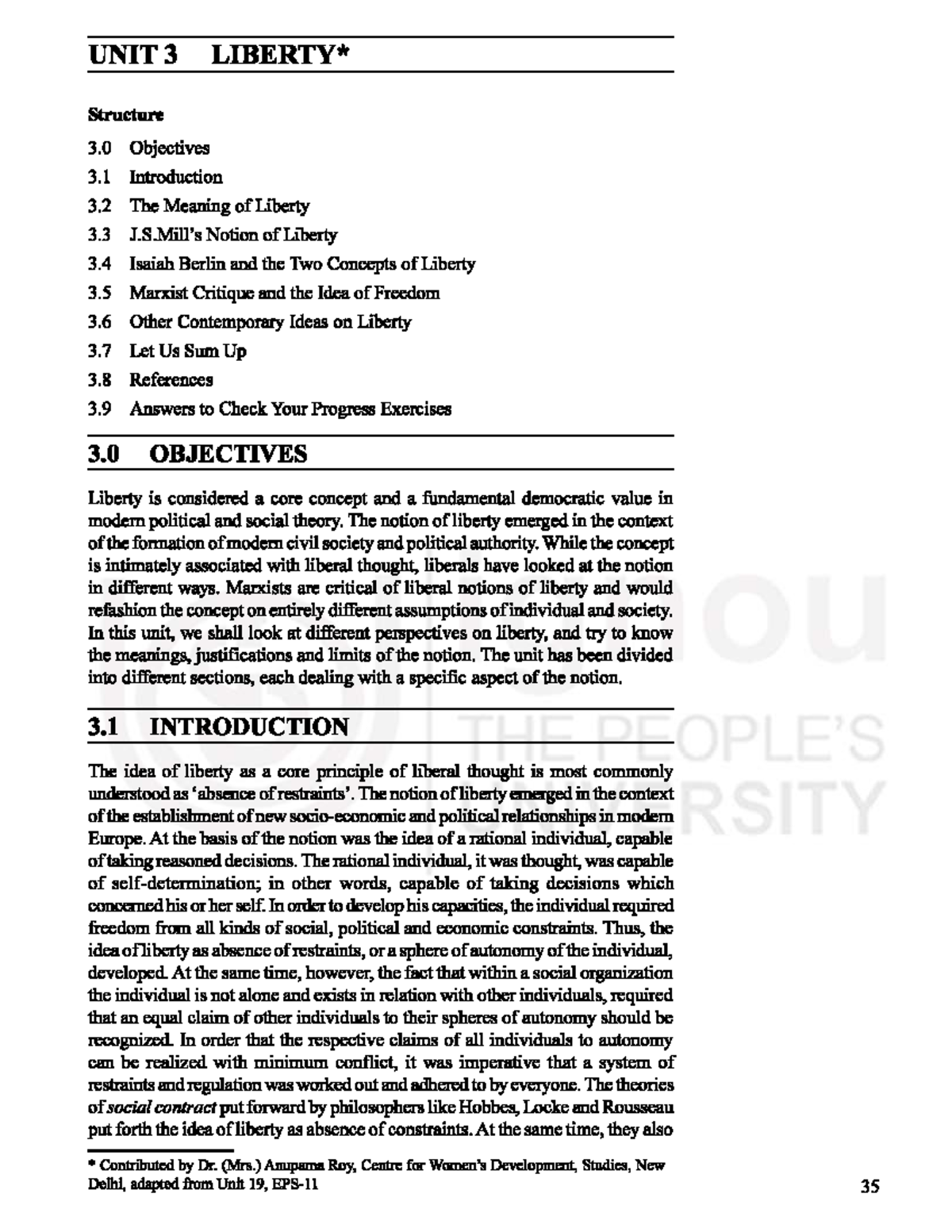 Liberty and different notion of liberty - B.a Programme - Studocu