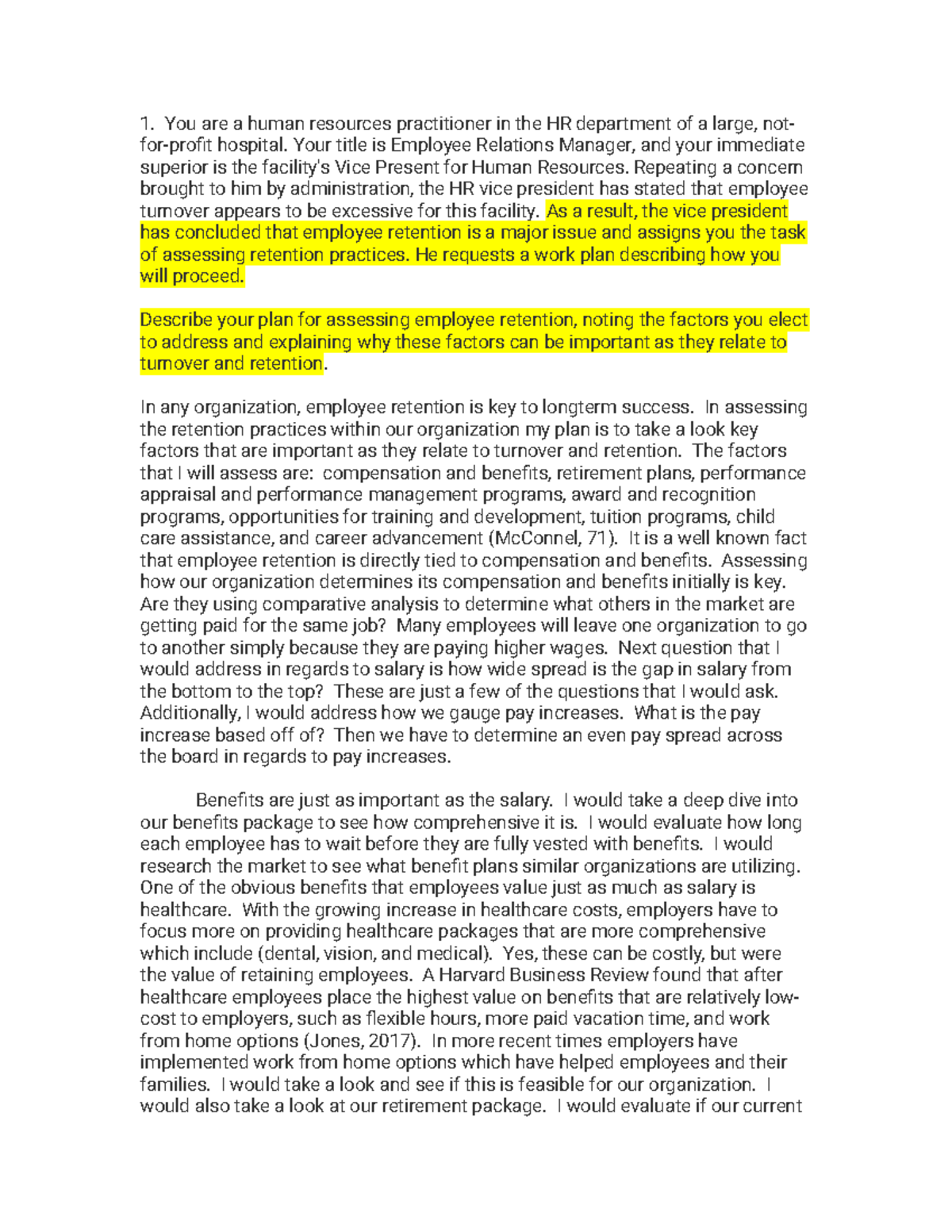 Week 2 Discussions 1 and 2 - You are a human resources practitioner in ...