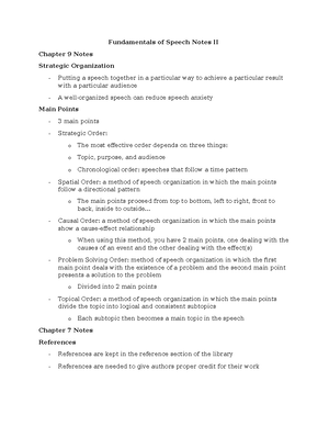 Speech - Notes I - Chapters 1-5 - Fundamentals of Speech Notes I ...