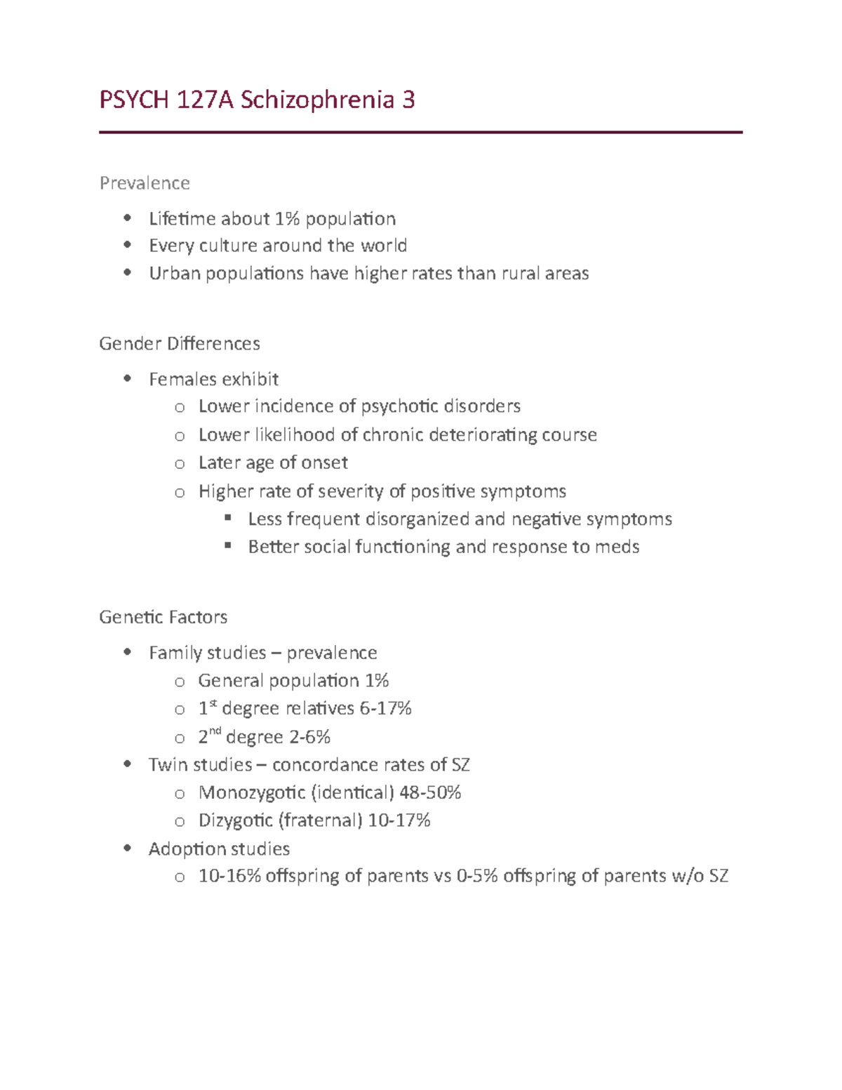 PSYCH 127A Schizophrenia 3 - Studocu
