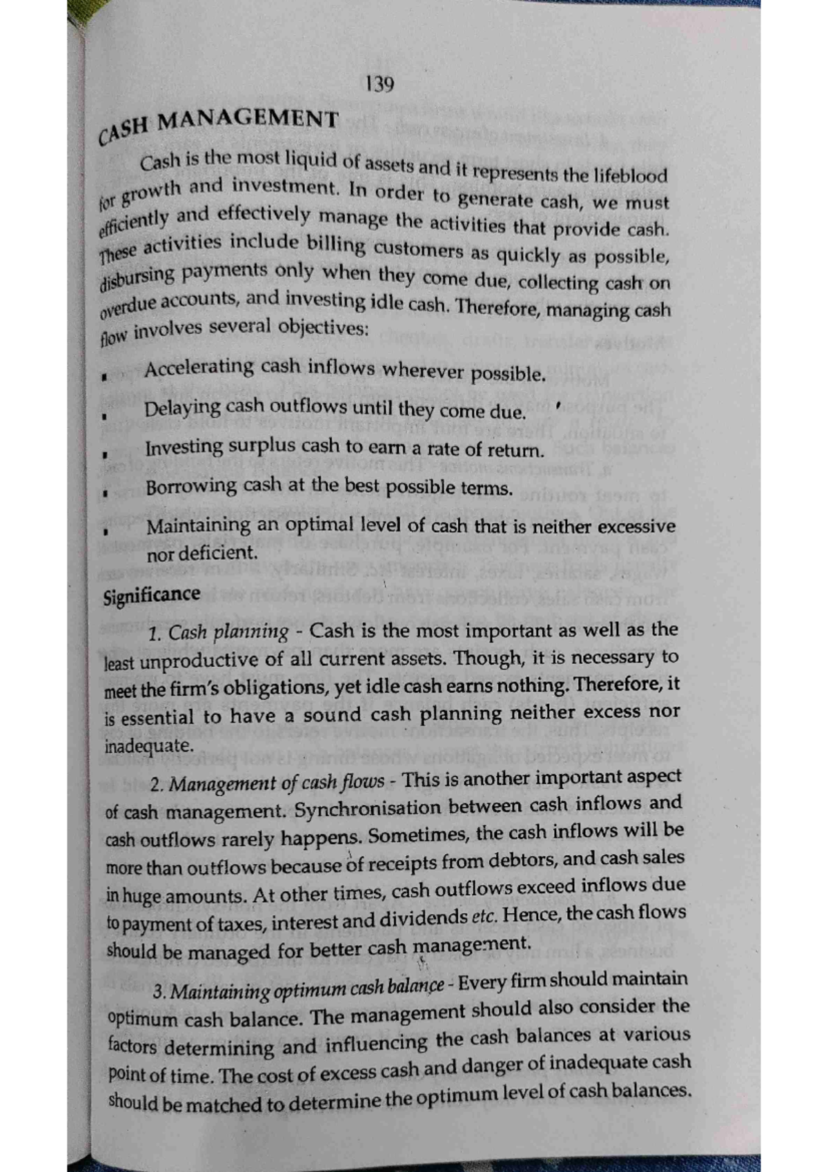 Management of cash,float , receivables - Financial Management - Studocu