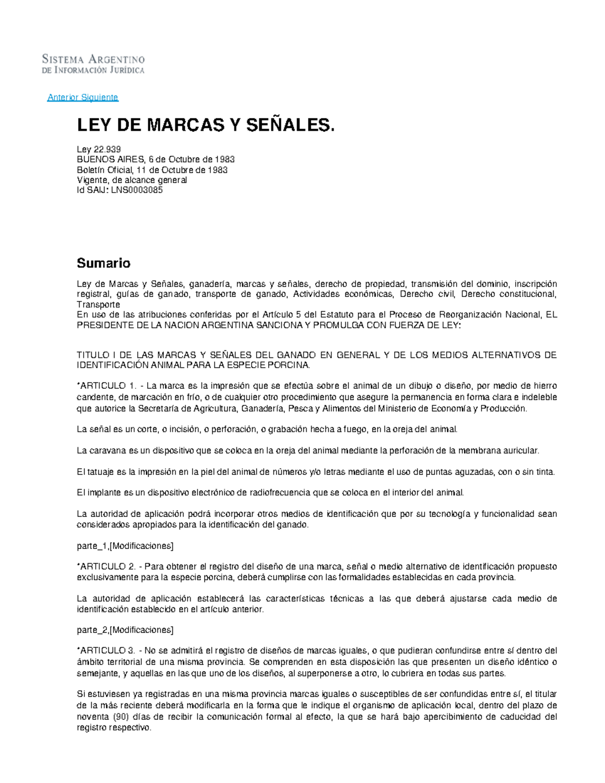 Ley de marcas y senales - Anterior Siguiente LEY DE MARCAS Y SEÑALES ...
