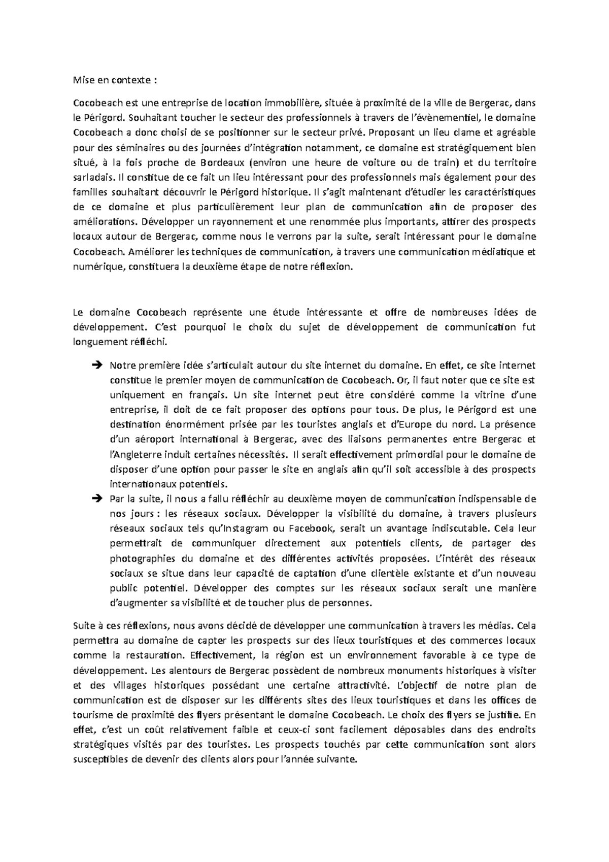 Cocobeach - Exemple de communication commerciale - Mise en contexte ...