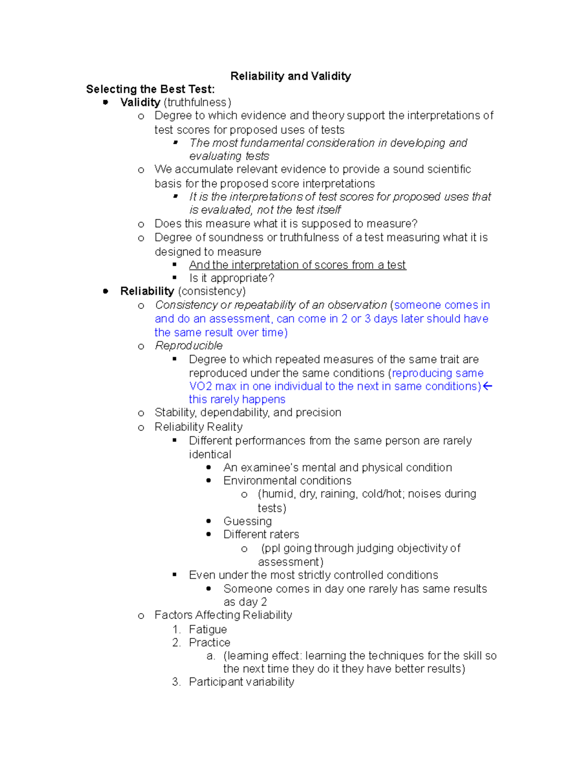 Reliability and Validity - Reliability and Validity Selecting the Best ...