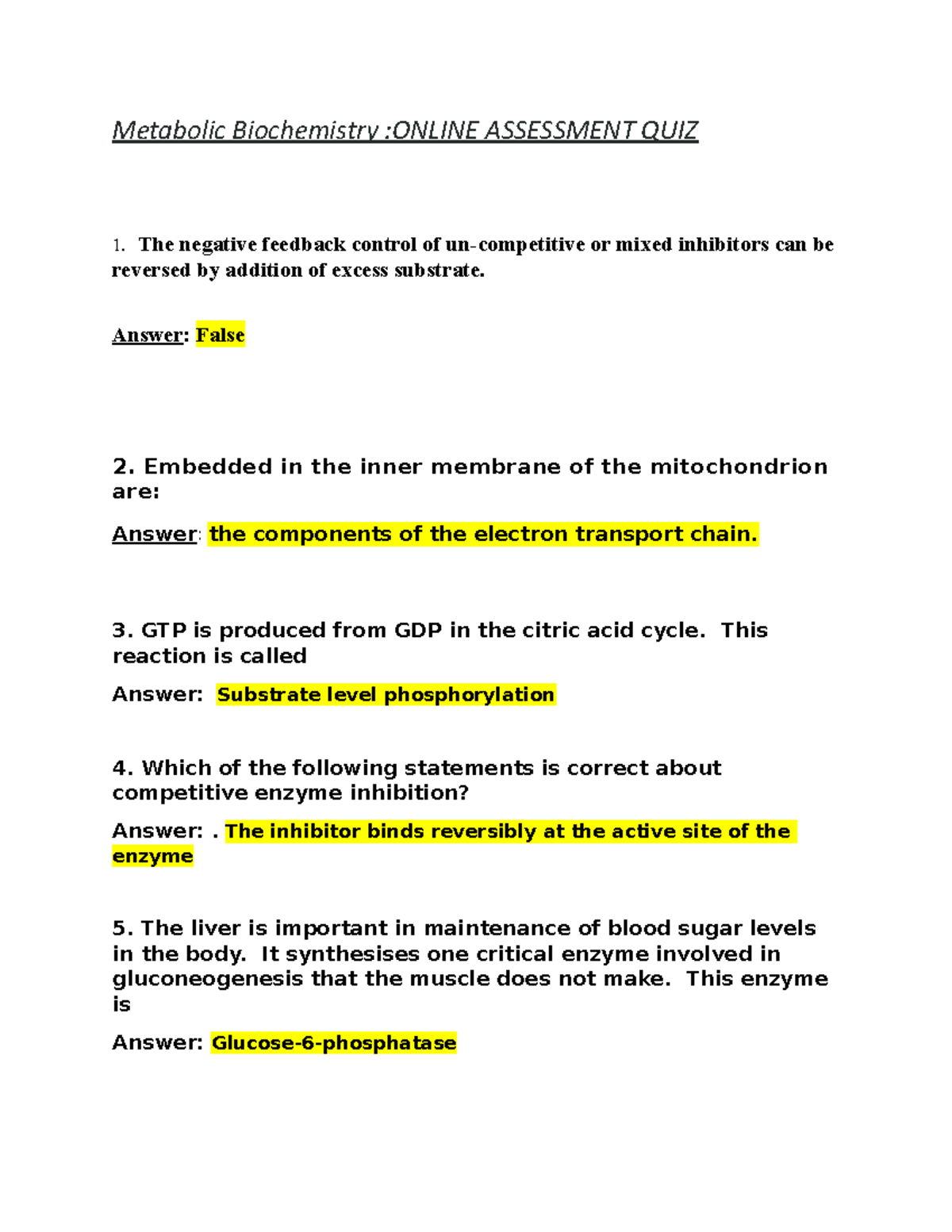 Online quiz mb - quiz question - Metabolic Biochemistry :ONLINE ...