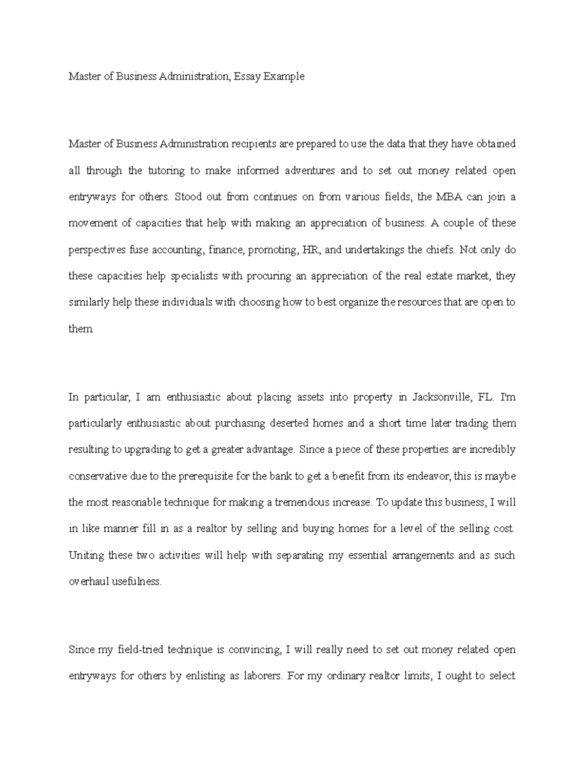 Expert of Business Administration, Essay - Finance - SU - Studocu