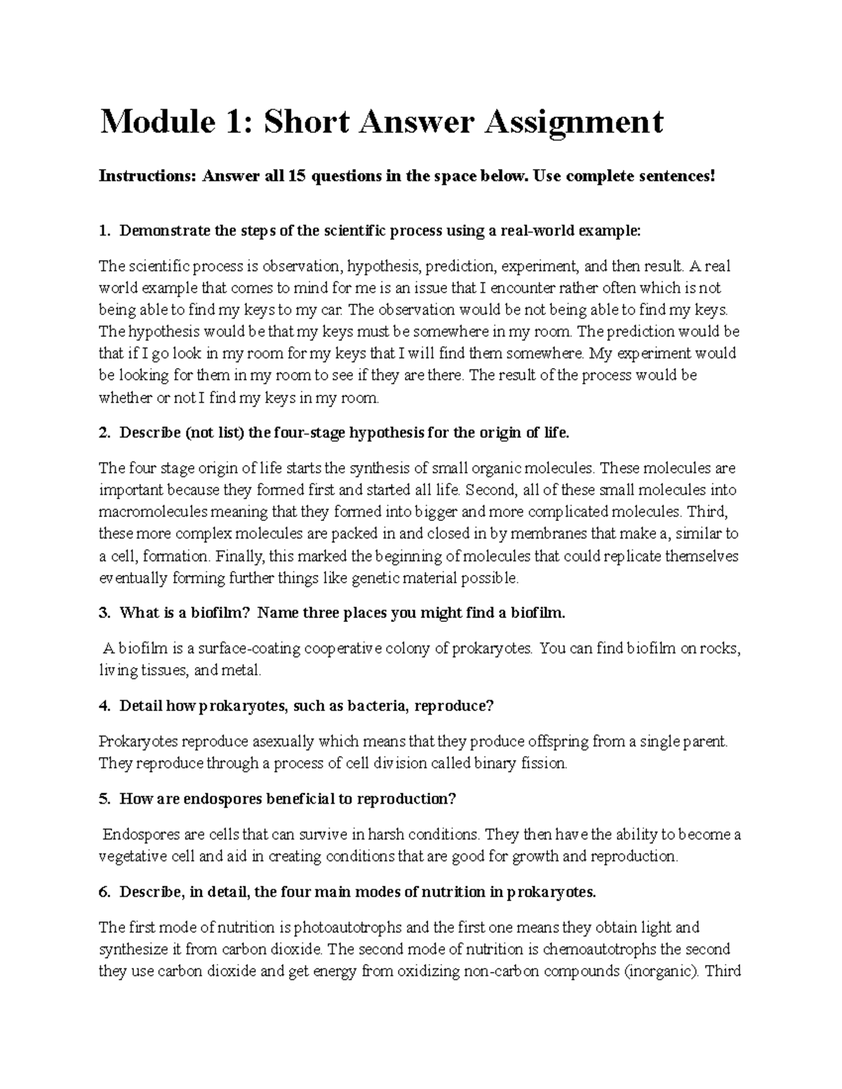 Module 1 assigment - Module 1 : Short Answer Assignment Instructions ...