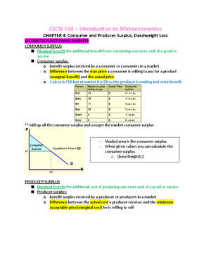 Tutorial - Study questions - Chapter 4 - Microeconomics Study Questions ...