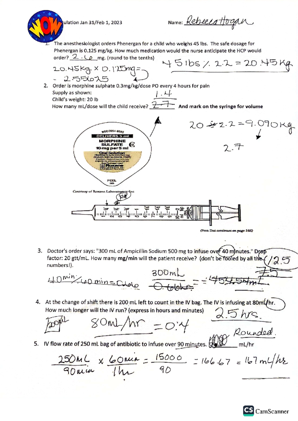Dosagecalculation 1 - Dosage calculation quiz 1 for Lab - NURS 122 ...