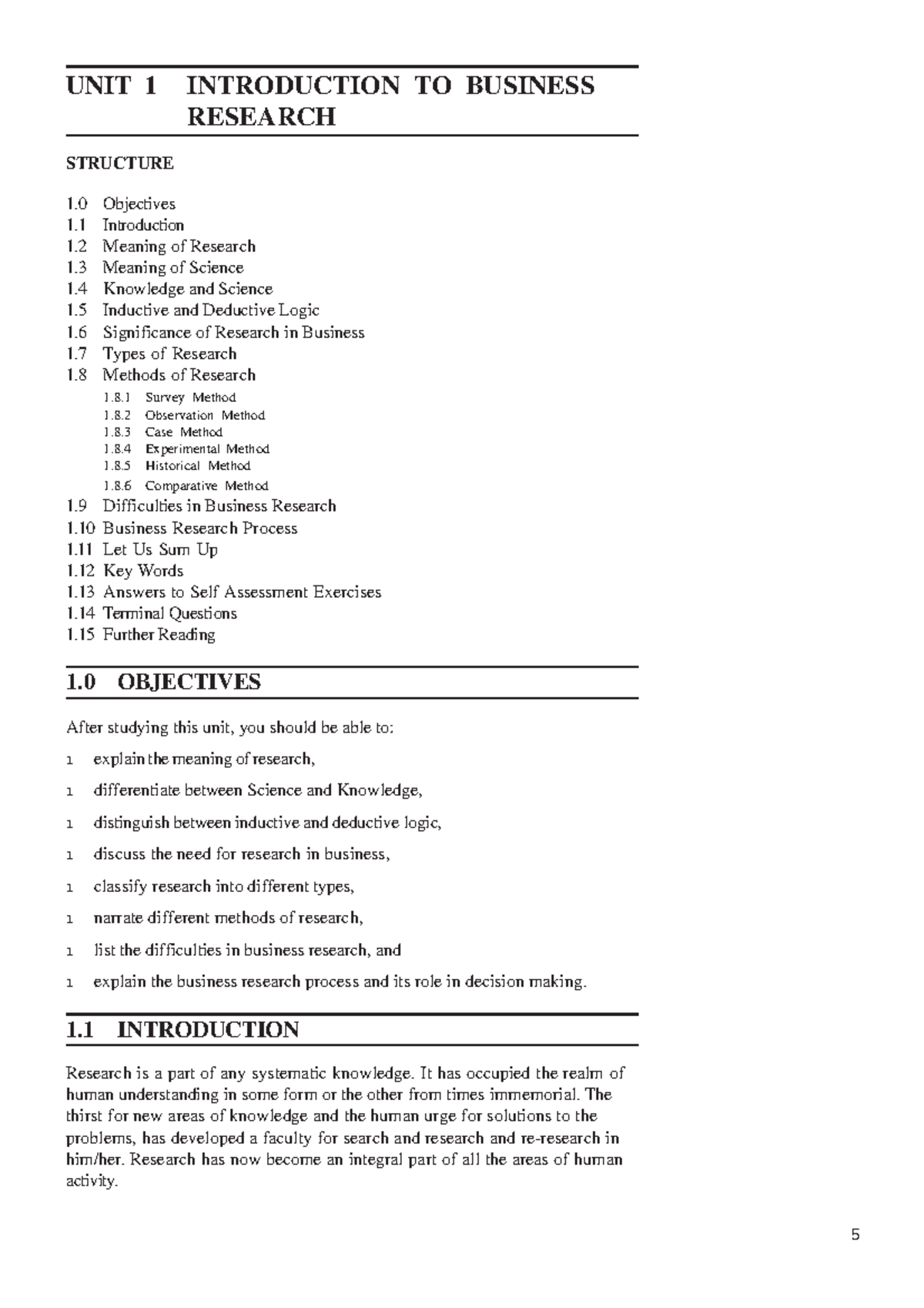 Research Methodology Unit-1 - Introduction to Business Research UNIT 1 ...