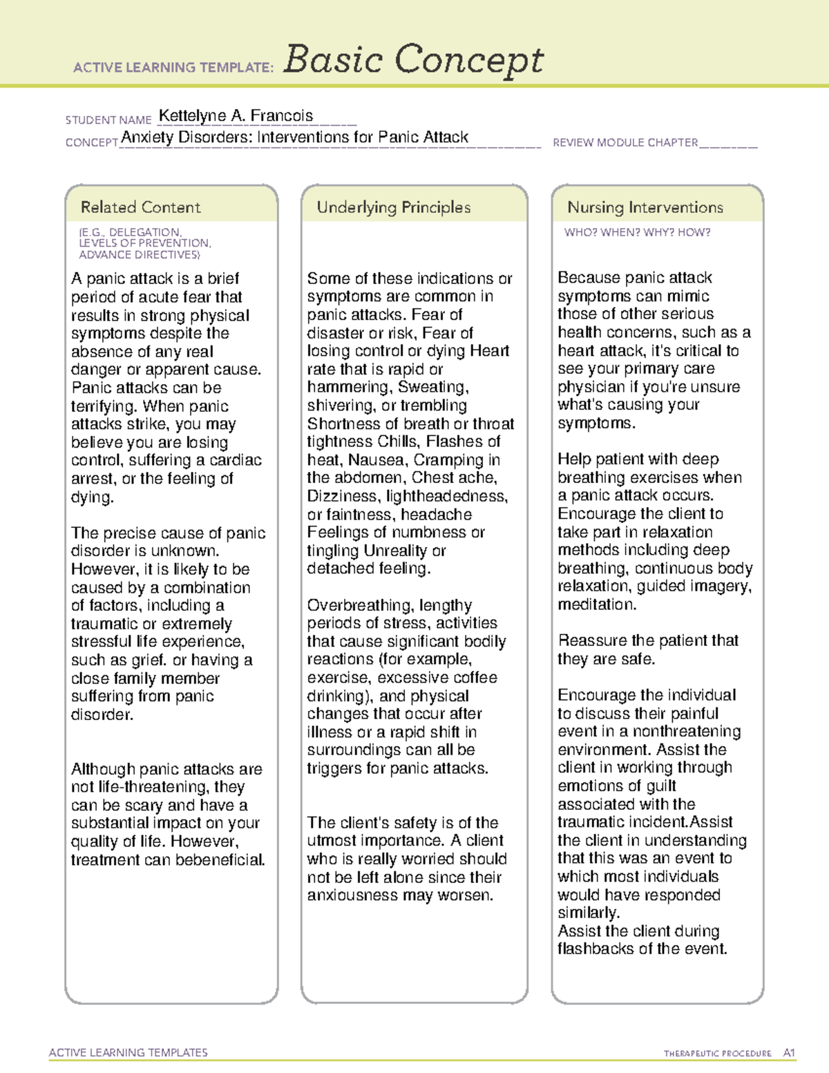 Stress and Coping-Anxiety Disorders-Interventions for Panic Attack ...