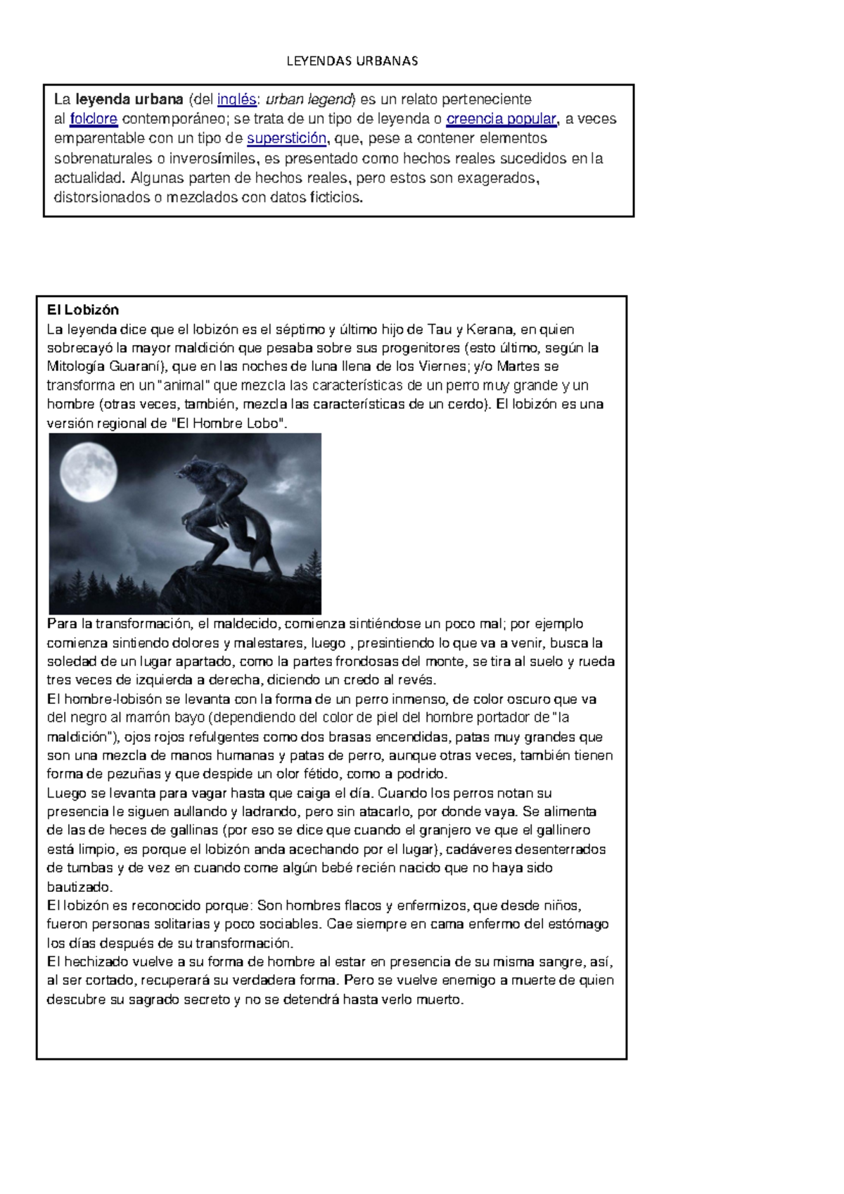1A 1B 1C Mitos Y Leyendas - LEYENDAS URBANAS La leyenda urbana (del ...