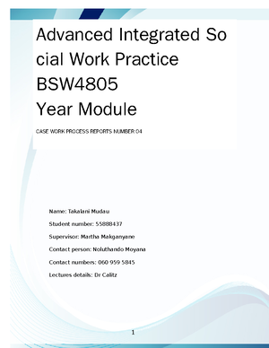 Group WORK Process Report NO 2 - BSW3705 - Unisa - Studocu