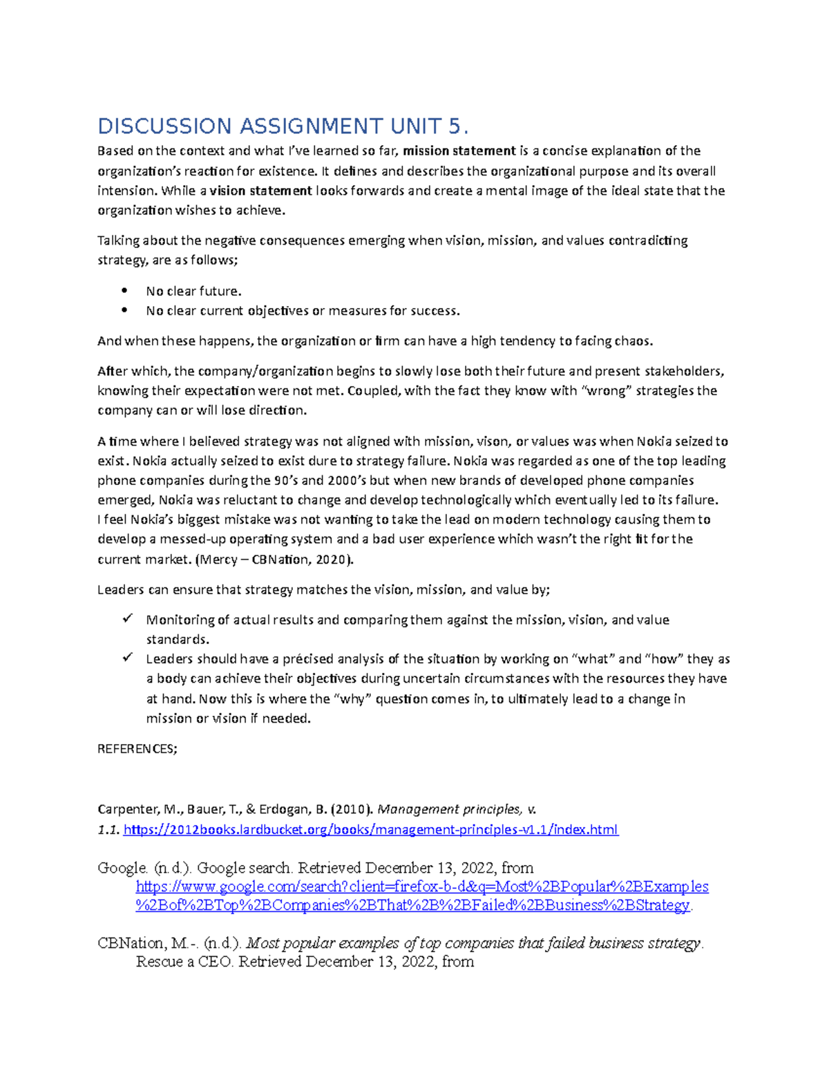 Discussion Assignment Unit 5 Discussion Assignment Unit 5 Based On The Context And What Ive