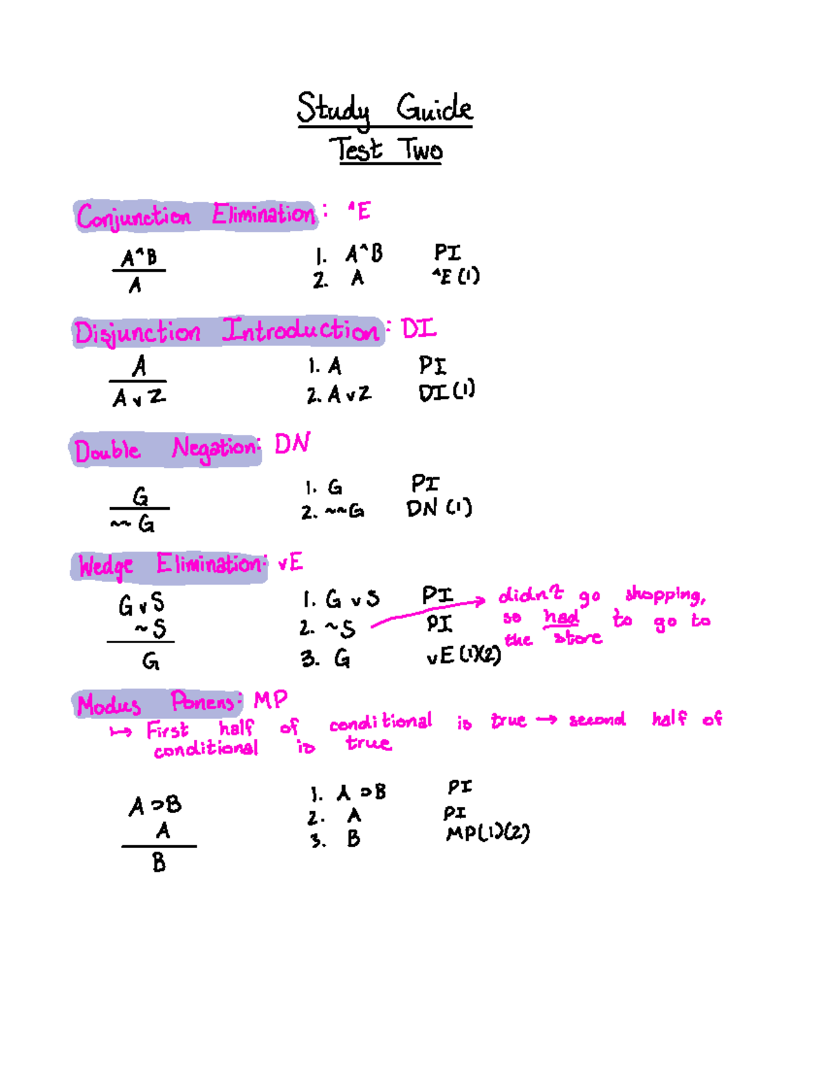 PHIL1210 - Test 2 Study Guide - Study Guide Te s t Tw o Conjunction ...