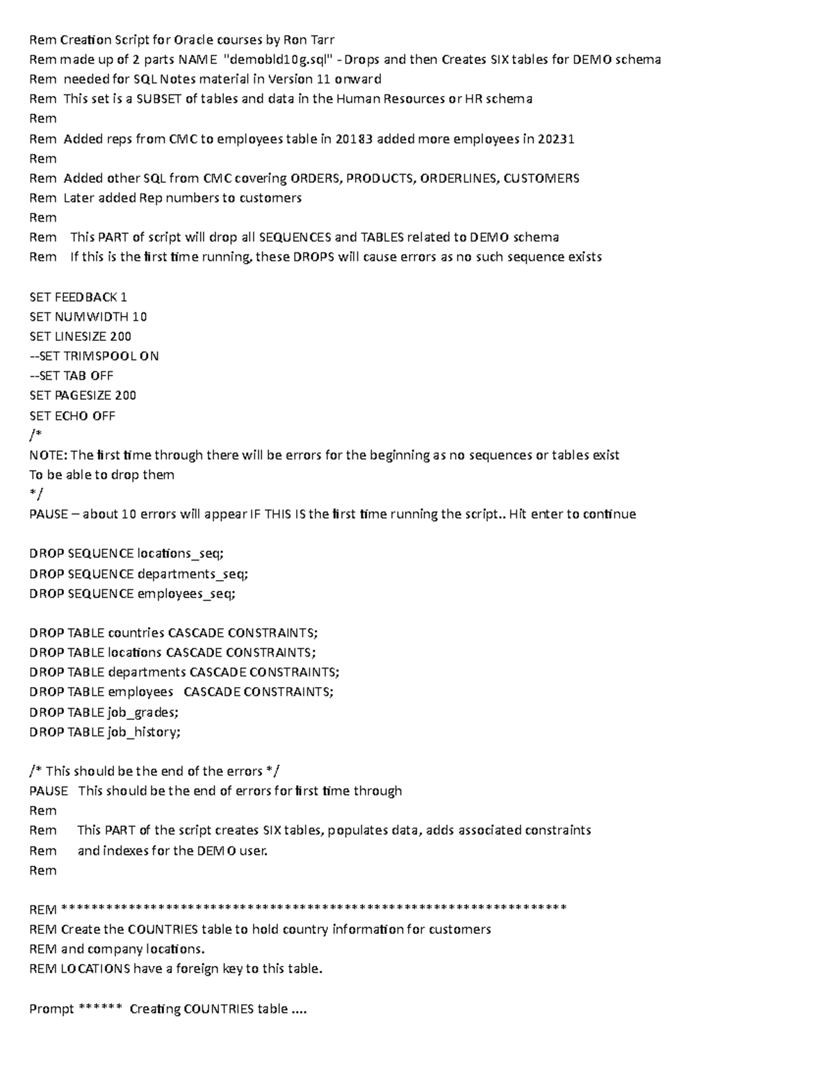 L01-SQL-original-script-TARR-2023-1 Winter for DBS211 DBS311 - Rem ...