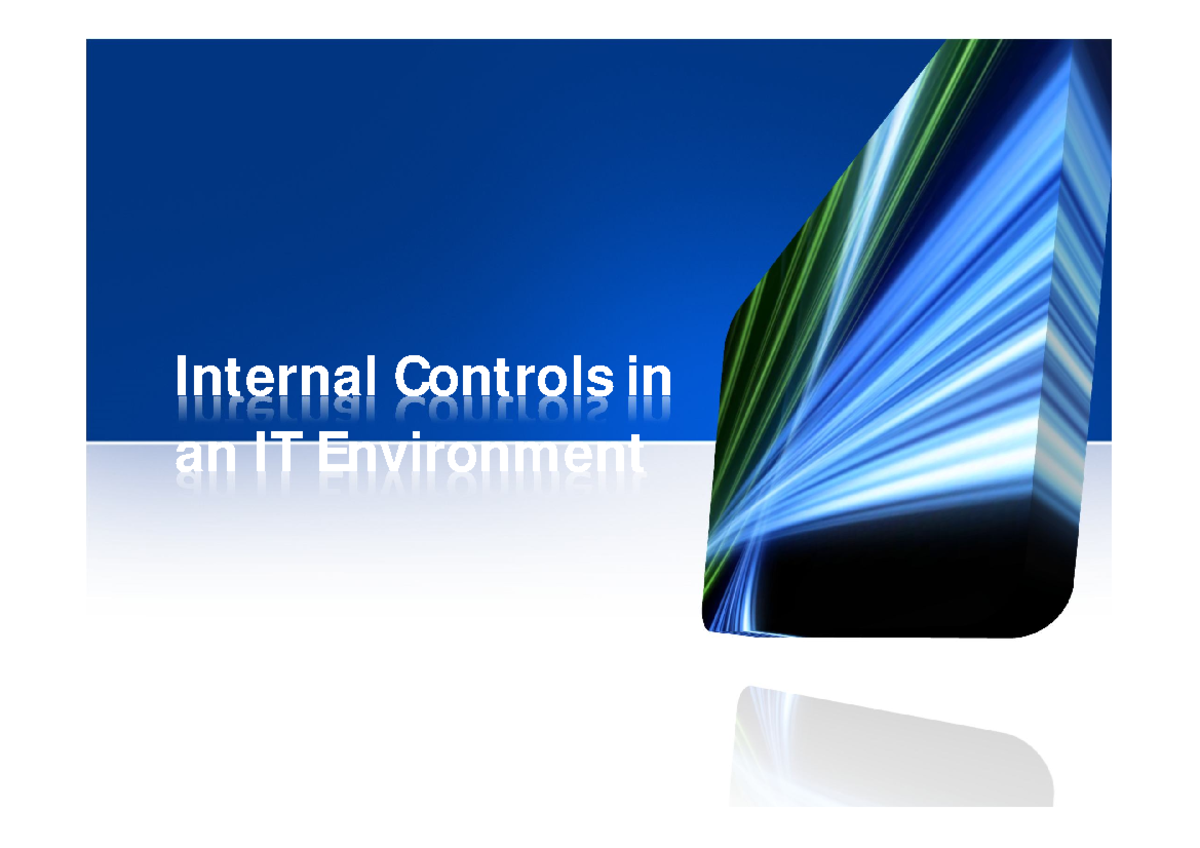 Risk Management and Internal Controls - Internal Controls in an IT ...
