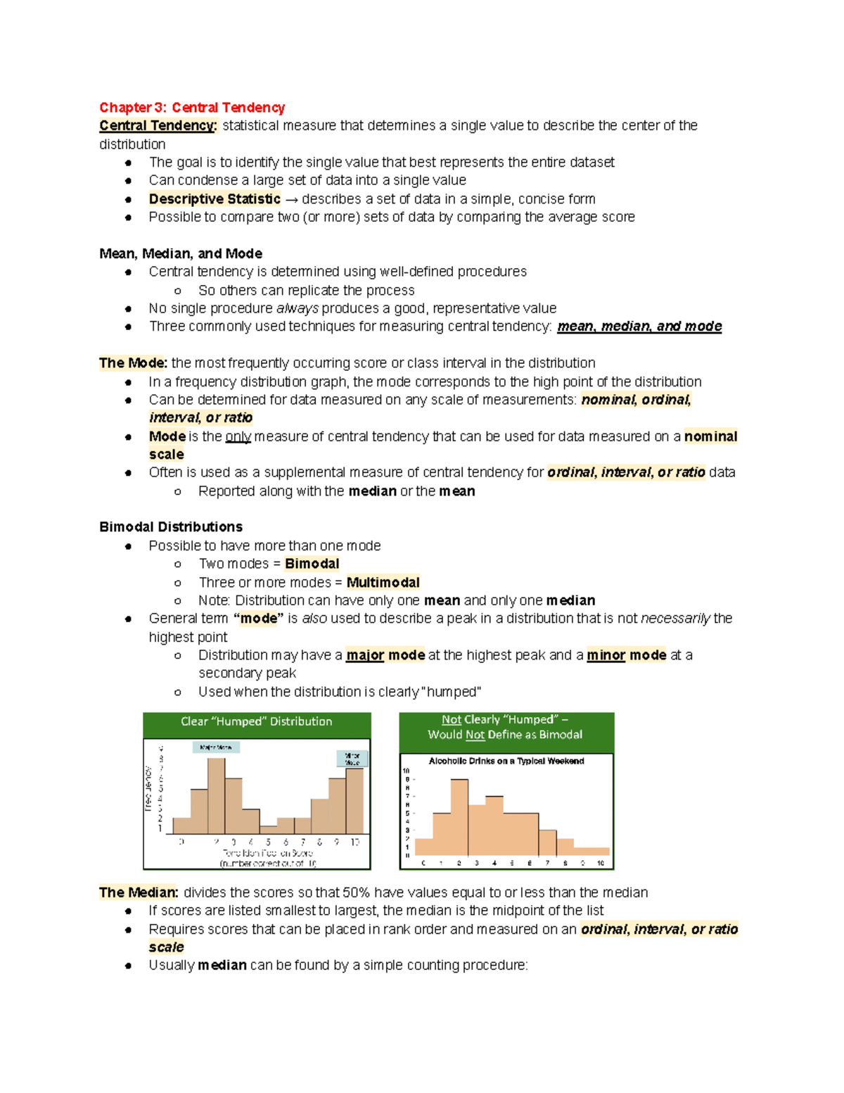 Chapter 3 Central Tendency - Chapter 3: Central Tendency Central ...