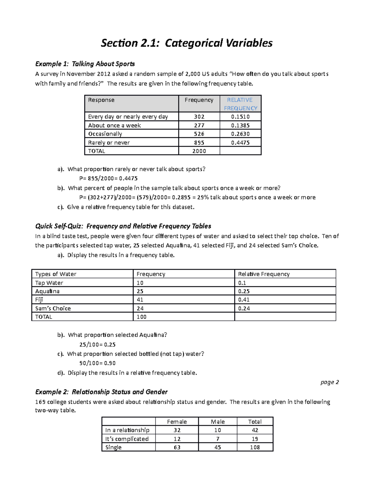 Section 2.1- Statistics - MATH 117 - Montgomery College - Studocu