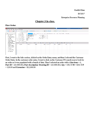 Chapter 8 Assignment - Rasikh Khan BCS Enterprise Resource Planning ...