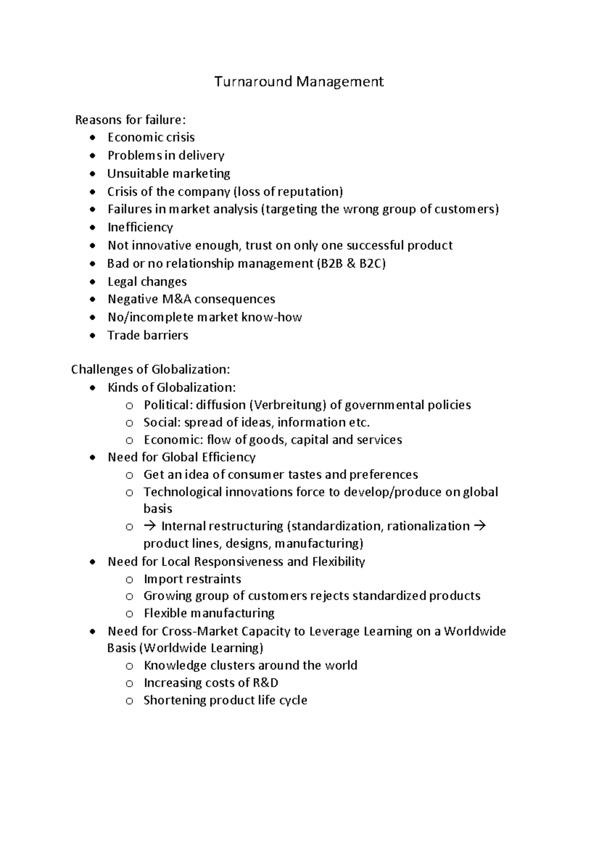 Turnaround Management Summary - Warning: TT: undefined function: 32 Turnaround Management ...