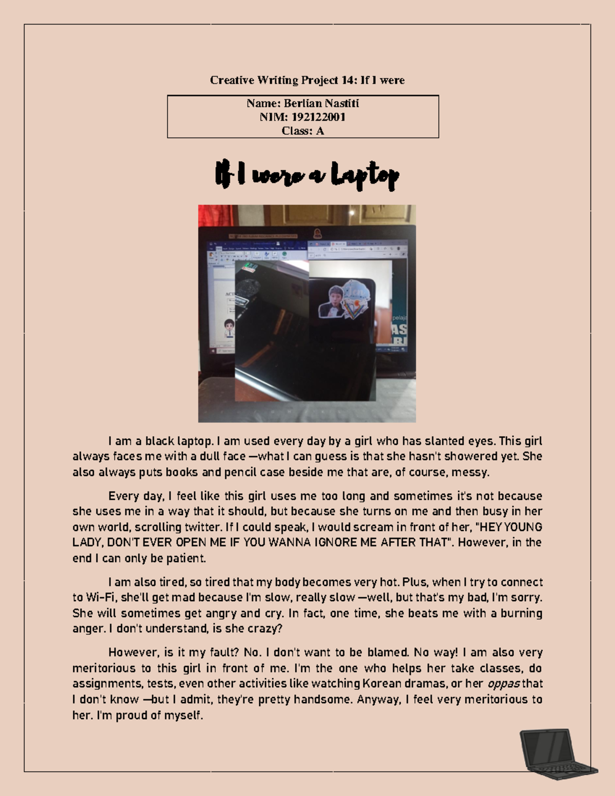 192122001 Berlian Nastiti Creative Writing Project 14 - Creative ...