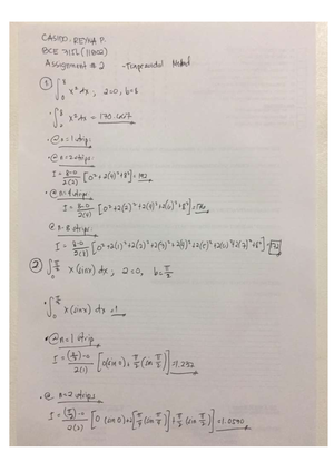 trapezoidal method - CASIDO, REYNA P. BCE 315L (11802) First Exam 1.) f ...