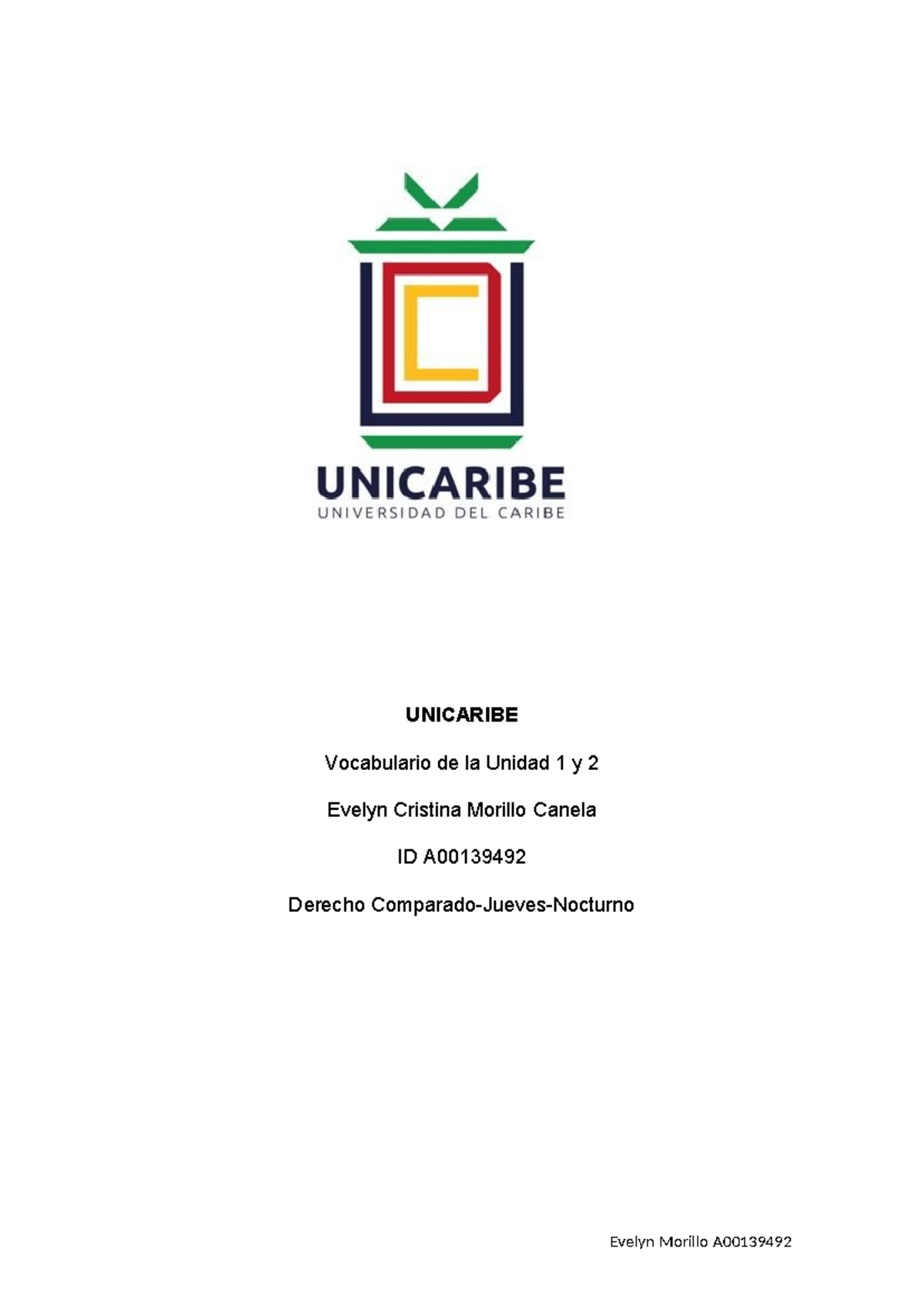 Vocabulario de la Unidad 1 y 2 - UNICARIBE Vocabulario de la Unidad 1 y ...