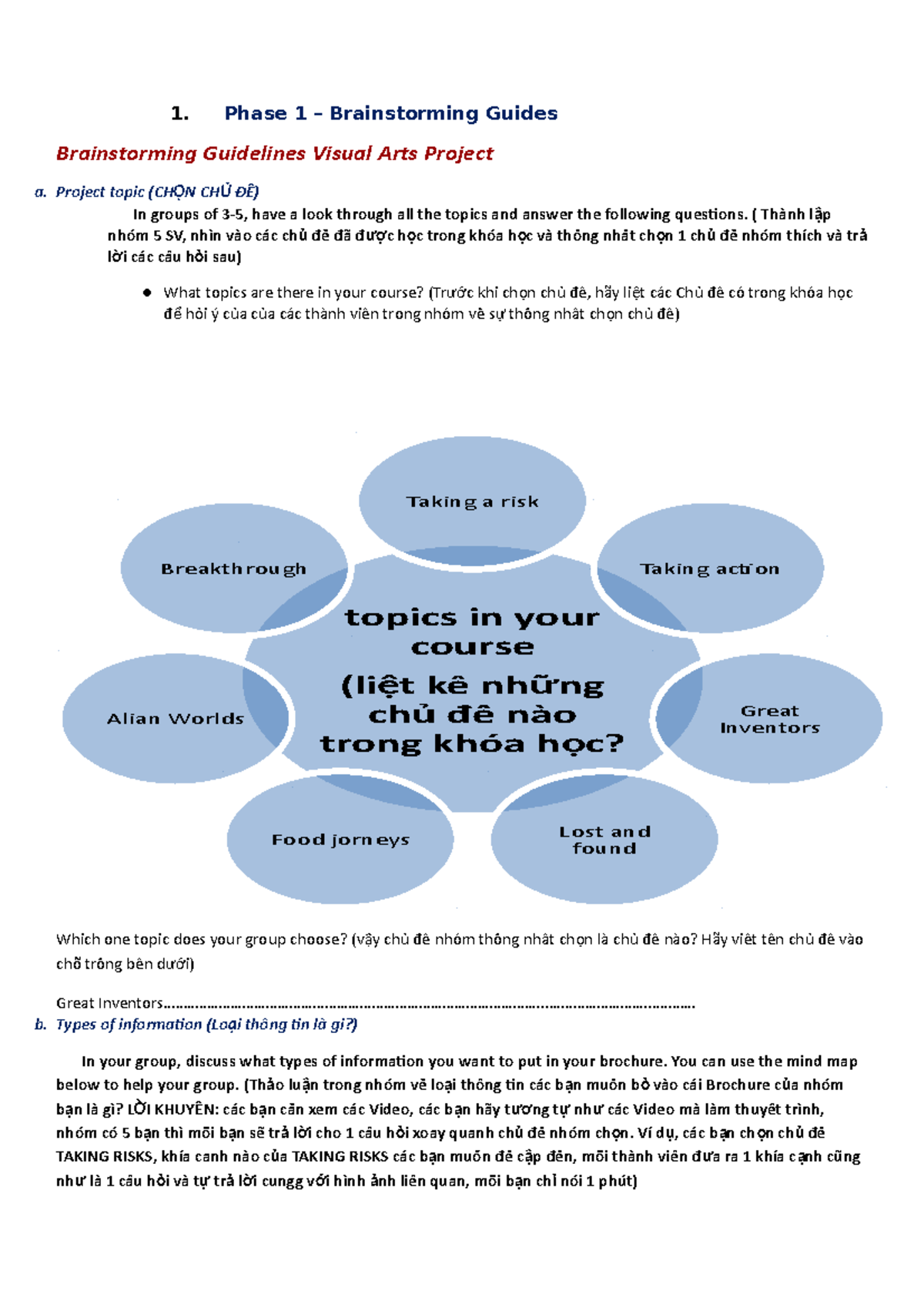 Phase 1 - TRUONG DH VAN LANG - 1. Phase 1 – Brainstorming Guides Brainstorming Guidelines Visual ...