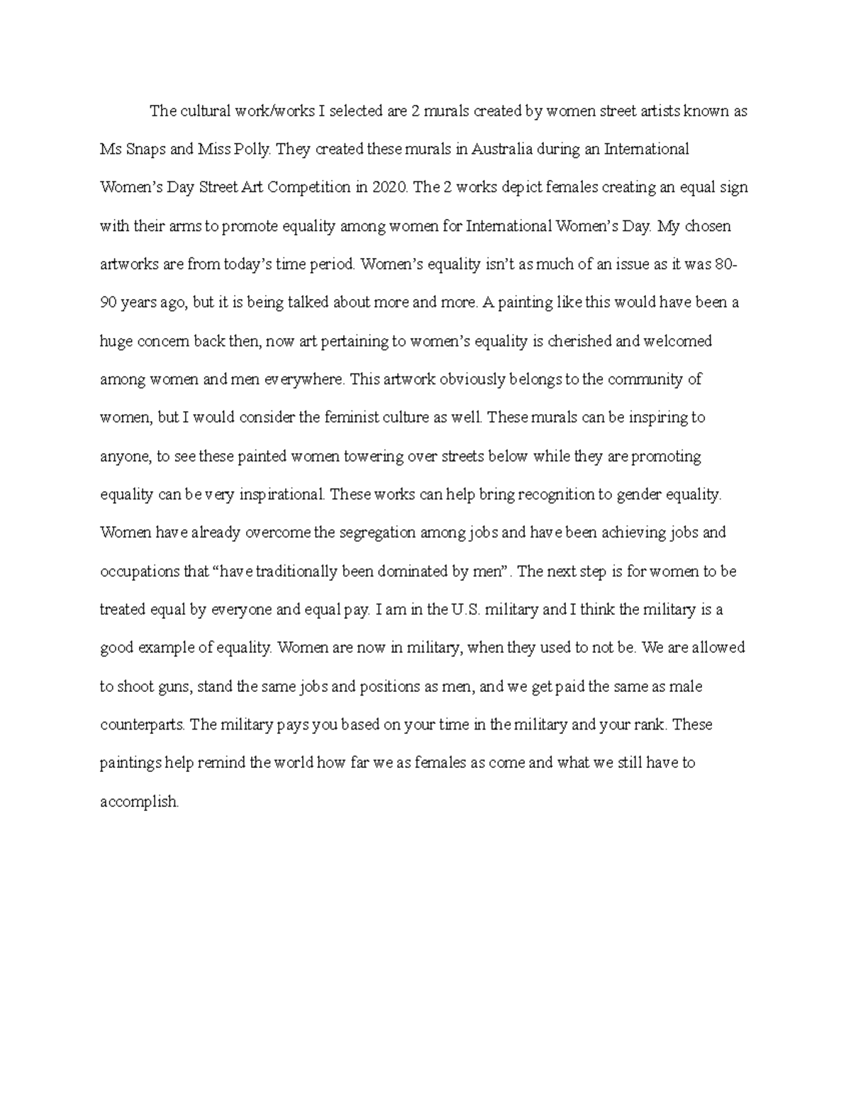 Perspectives in the Humanities 100 Module 5 Assignment 5-2 - The ...