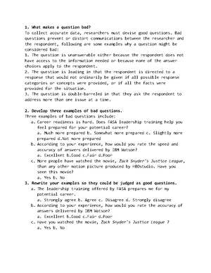 Module 1 Question 1 - Summary Marketing Research - Module 1 Question 1 ...