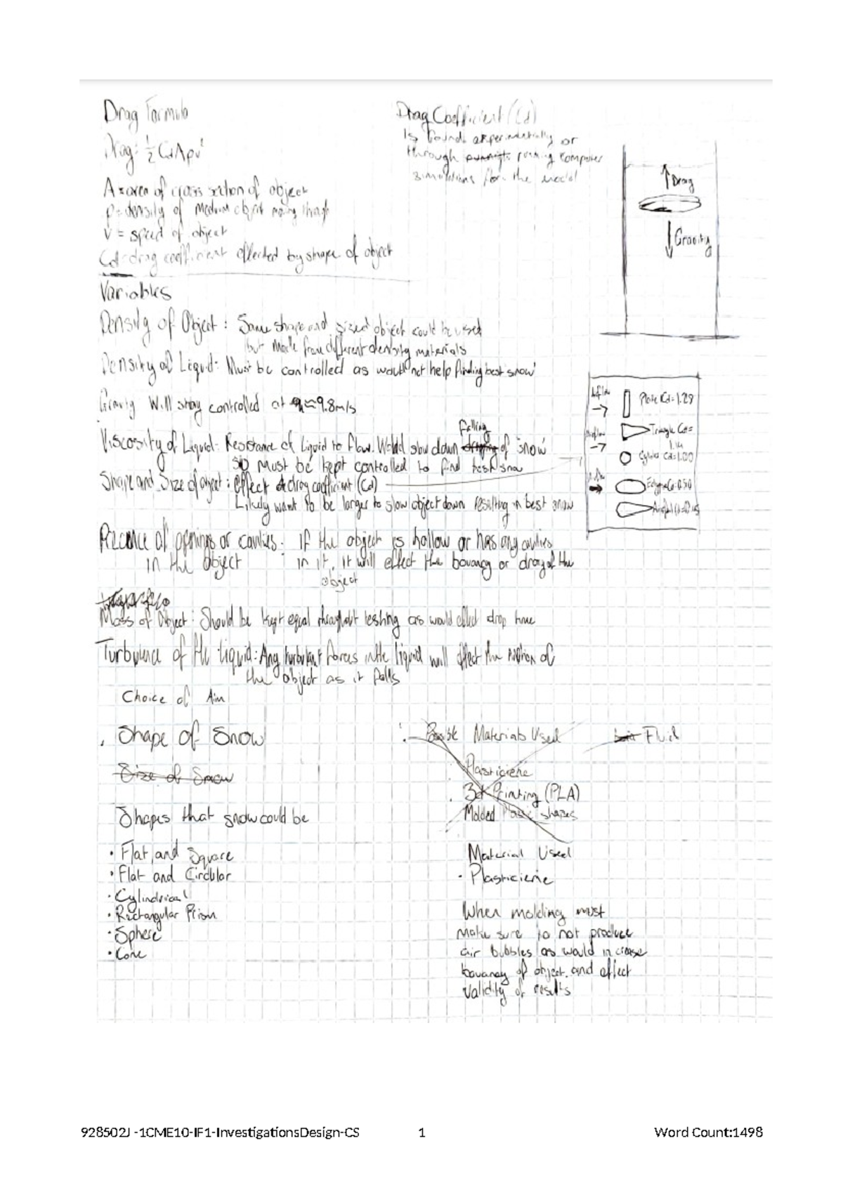 Investigations Design - Introduction: This practical will investigate ...