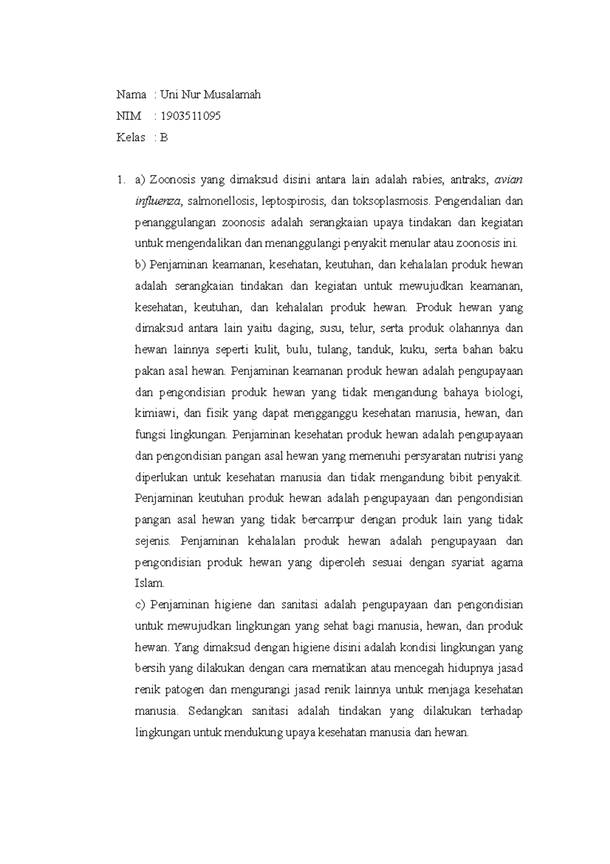 UAS Undang-Undang Peternakan 1903511095 Uni Nur Musalamah Kelas B ...