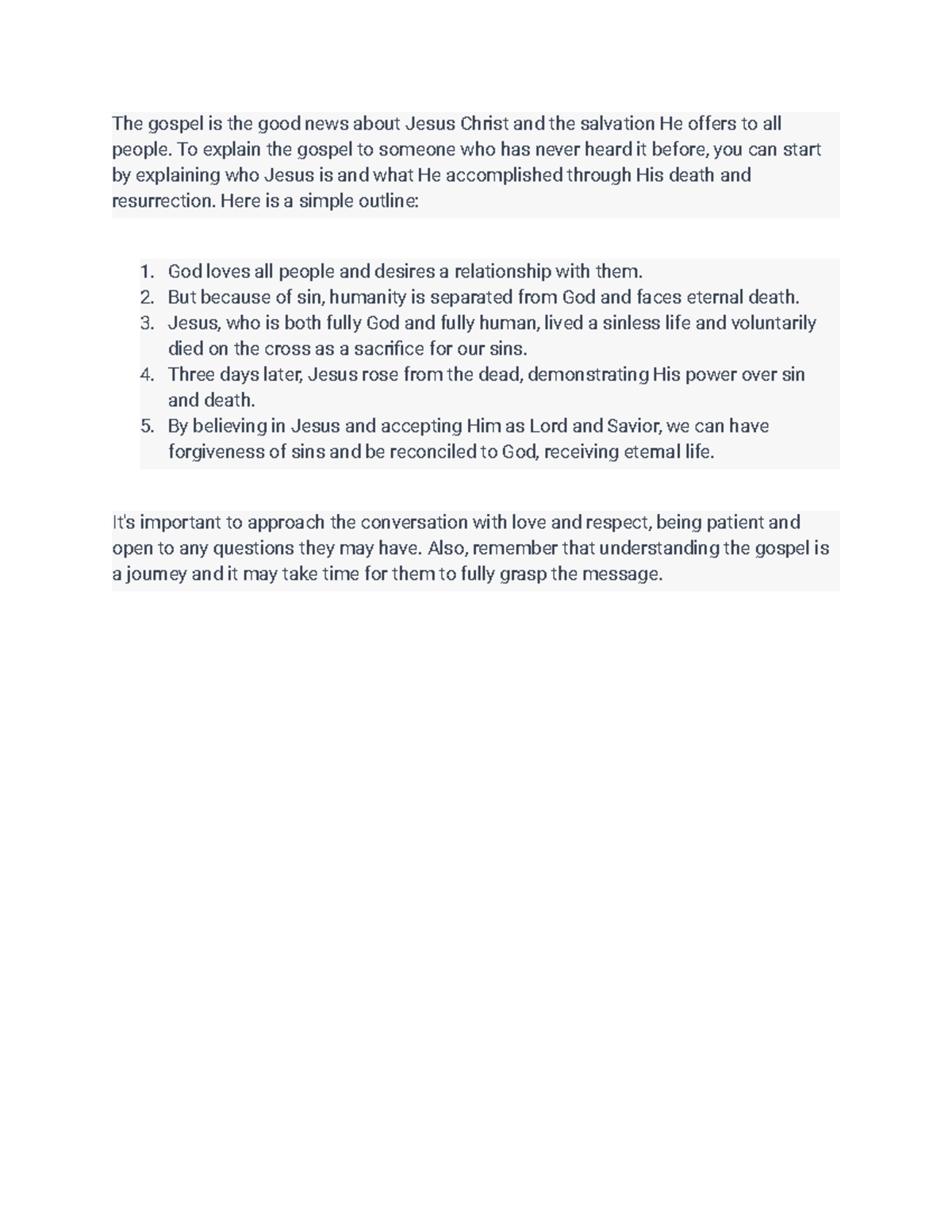 The Gospel Explanation - The gospel is the good news about Jesus Christ ...