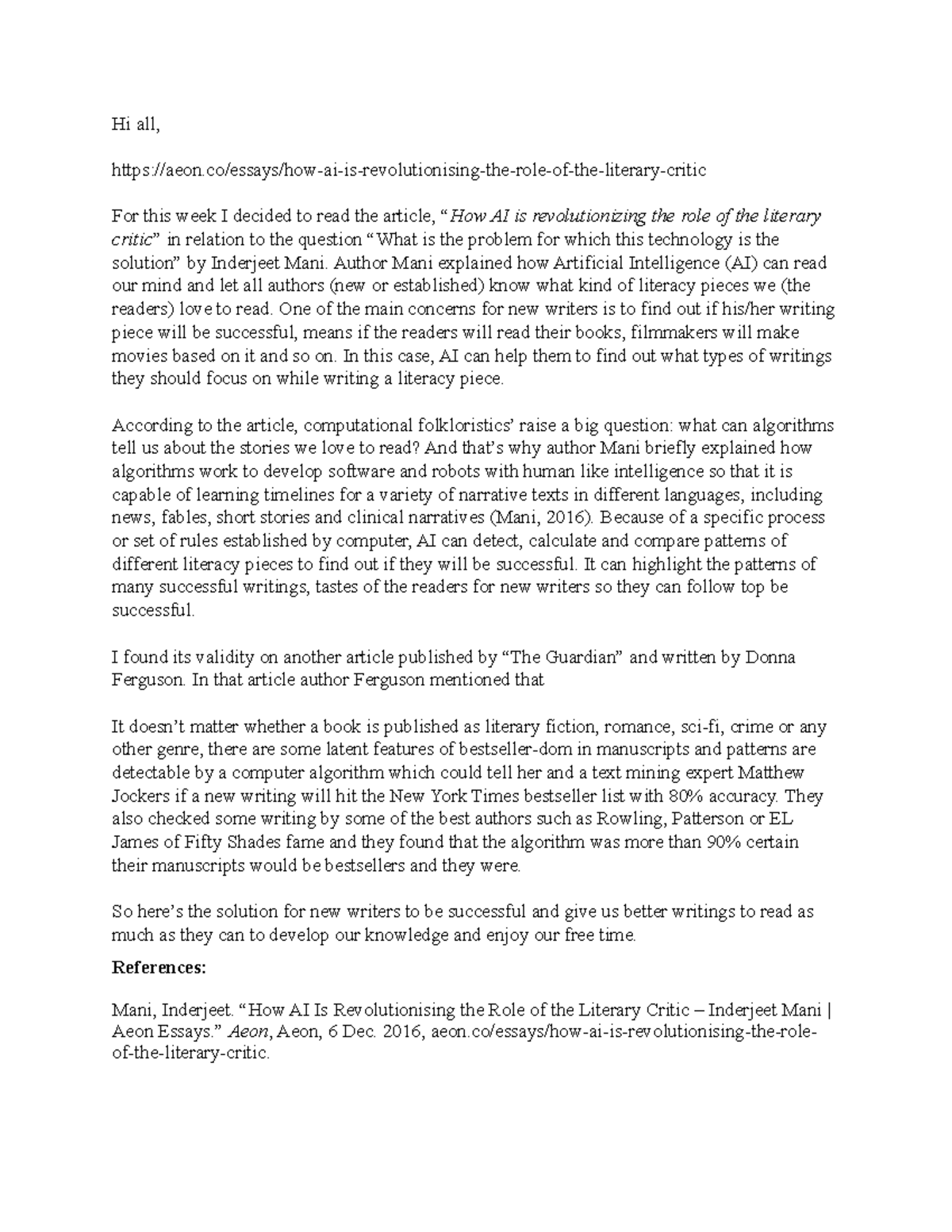 Week 2 - Hi all, aeon/essays/how-ai-is-revolutionising-the-role-of-the ...