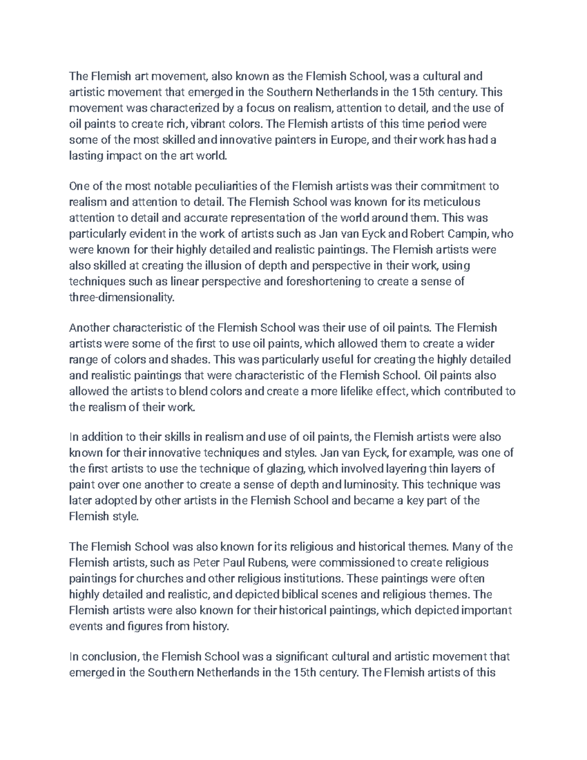 The peculiarities of the Flemish artists - The Flemish art movement ...