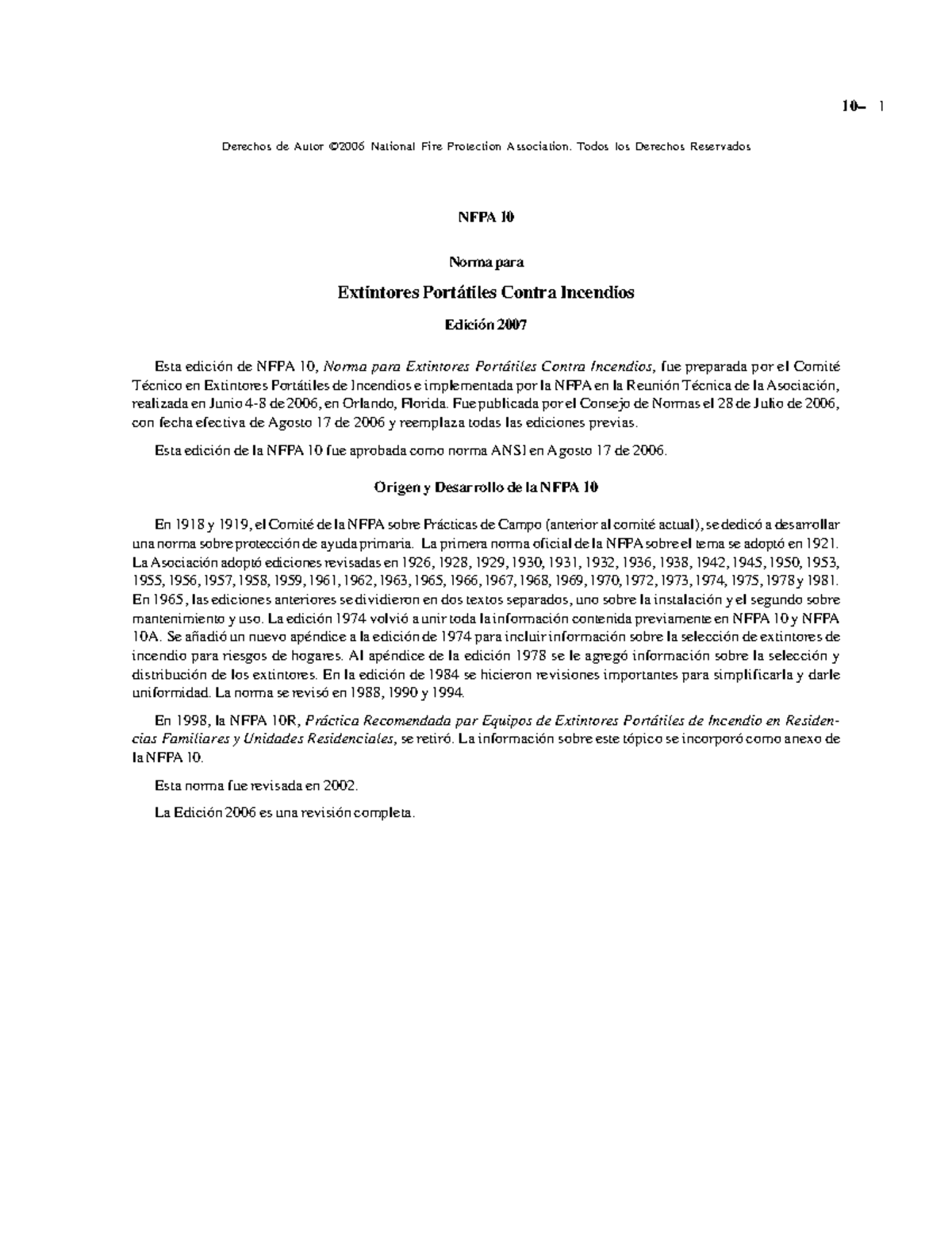 Norma-NFPA-10 - Apyntes - 10– 1 Derechos de Autor ©2006 National Fire ...