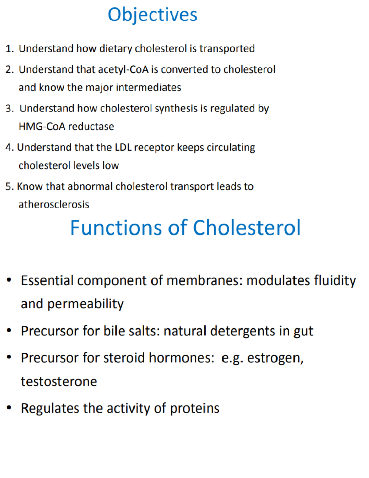 Lecture 38 Cholesterol Metabolism - BIO 361 - Studocu