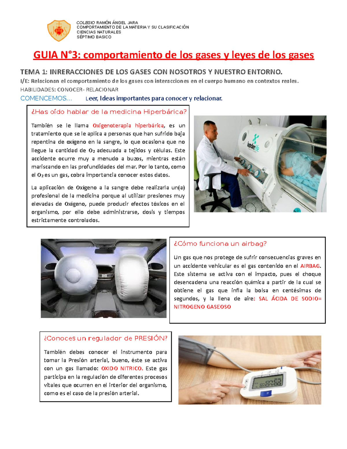 GUIA N°3 ciencias septimos - COLEGIO RAMÓN ÁNGEL JARA COMPORTAMIENTO DE ...