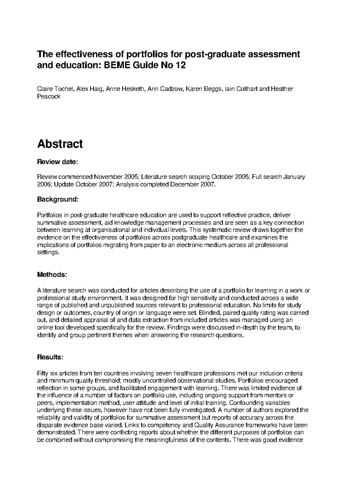 Beme 12 for website - No descpt - The effectiveness of portfolios for ...