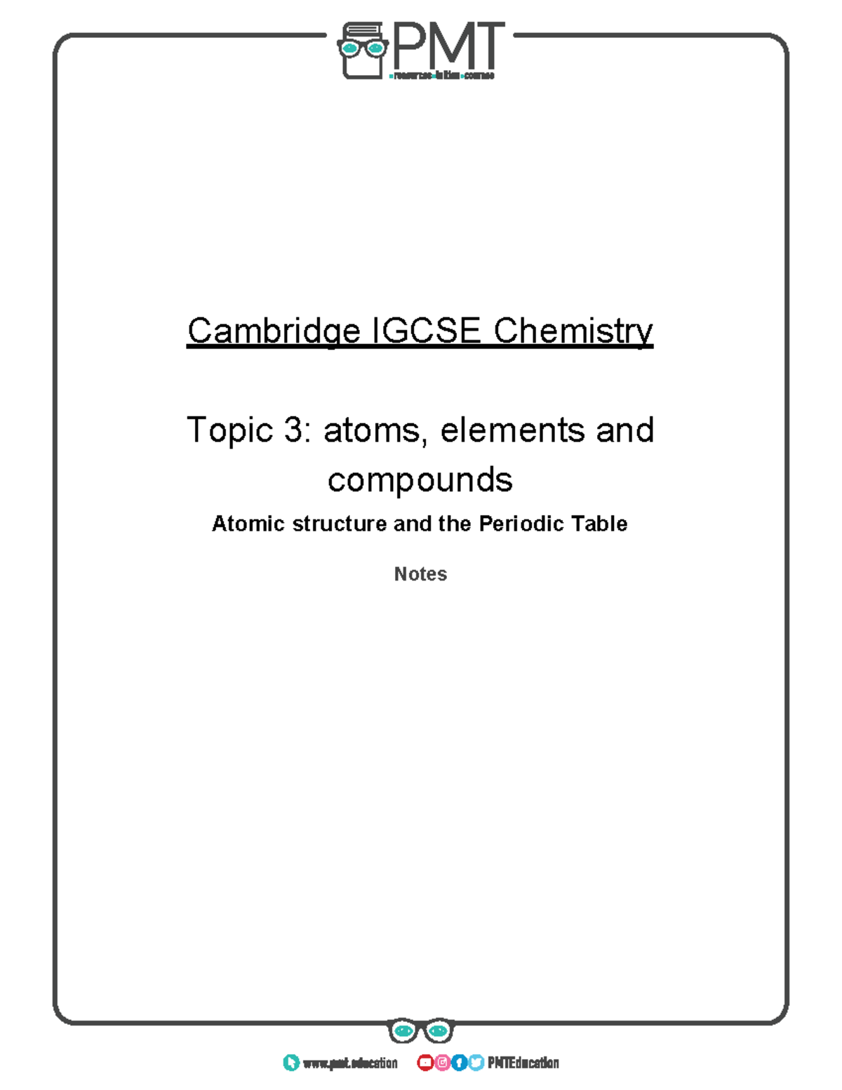3.1. Atomic structure and the Periodic Table - Cambridge IGCSE ...